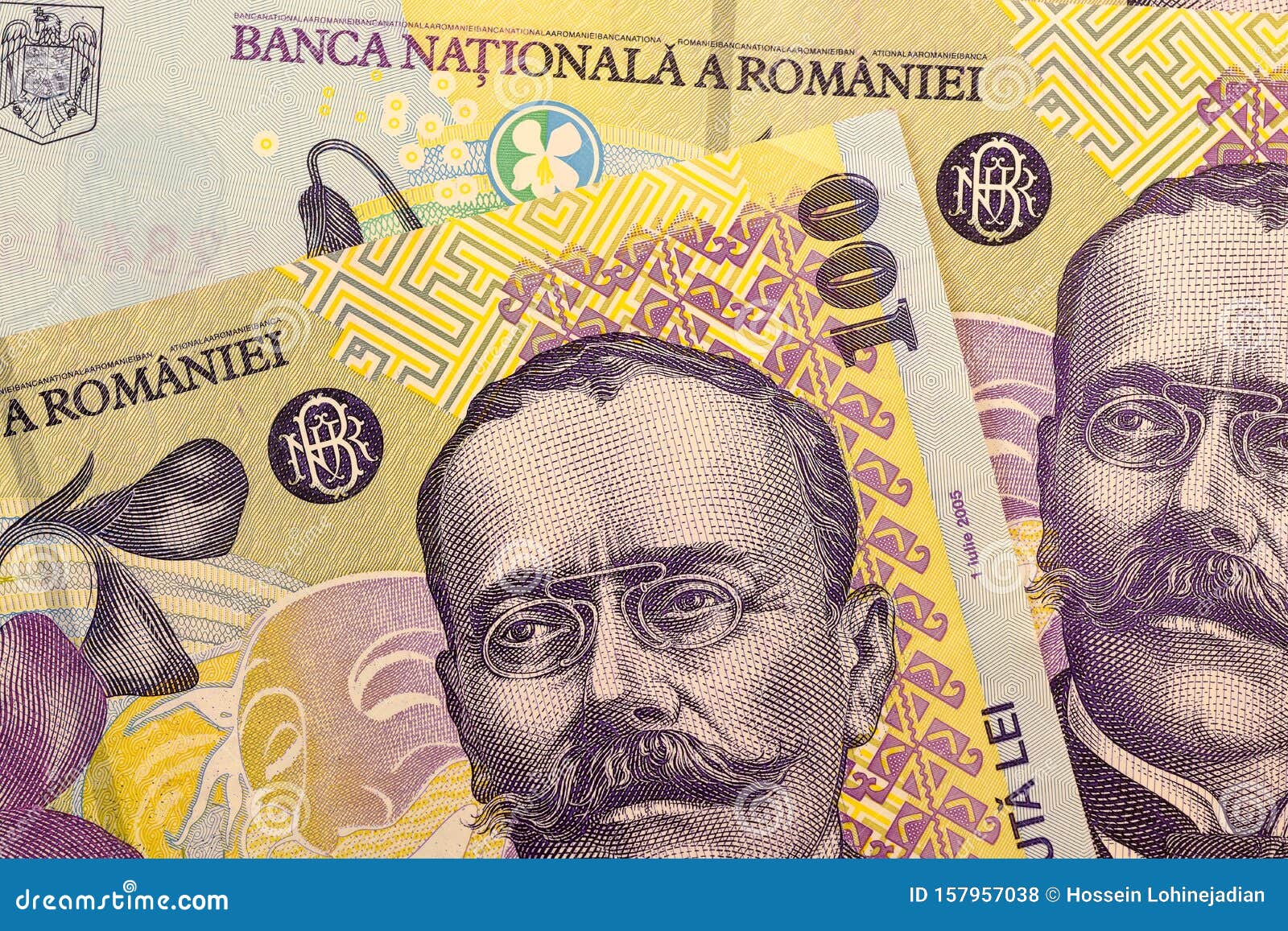 Close Up Romanian Currency Note, LEI or LEU, Romania Stock Photo ...