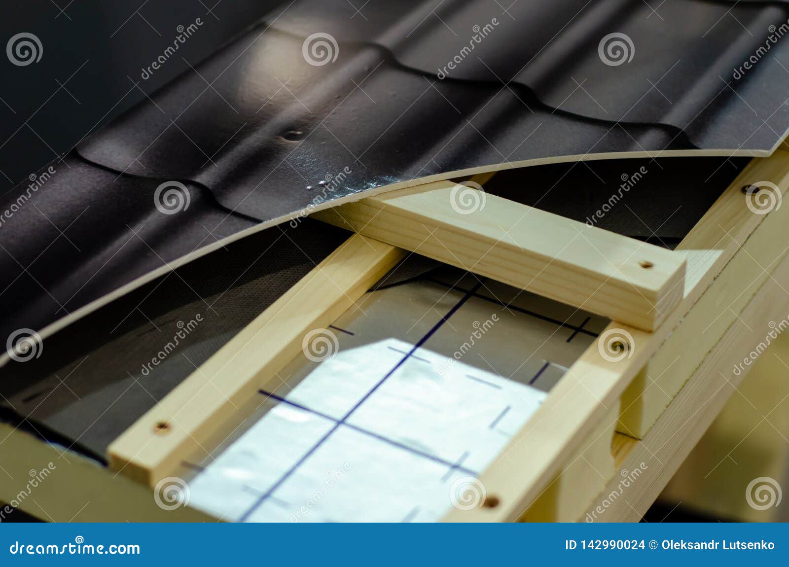 Close-up of Roof Construction in a Cut Stock Photo - Image of ...
