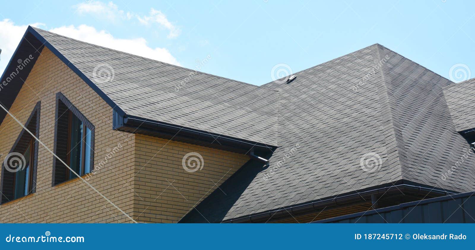 A Close-up on a Roof Problem Area Covered with Asphalt Roof Shingles ...