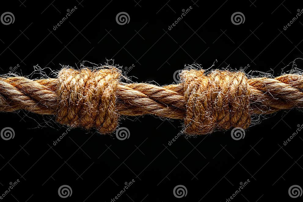 A Close Up of a Rope on a Black Background Stock Image - Image of ...