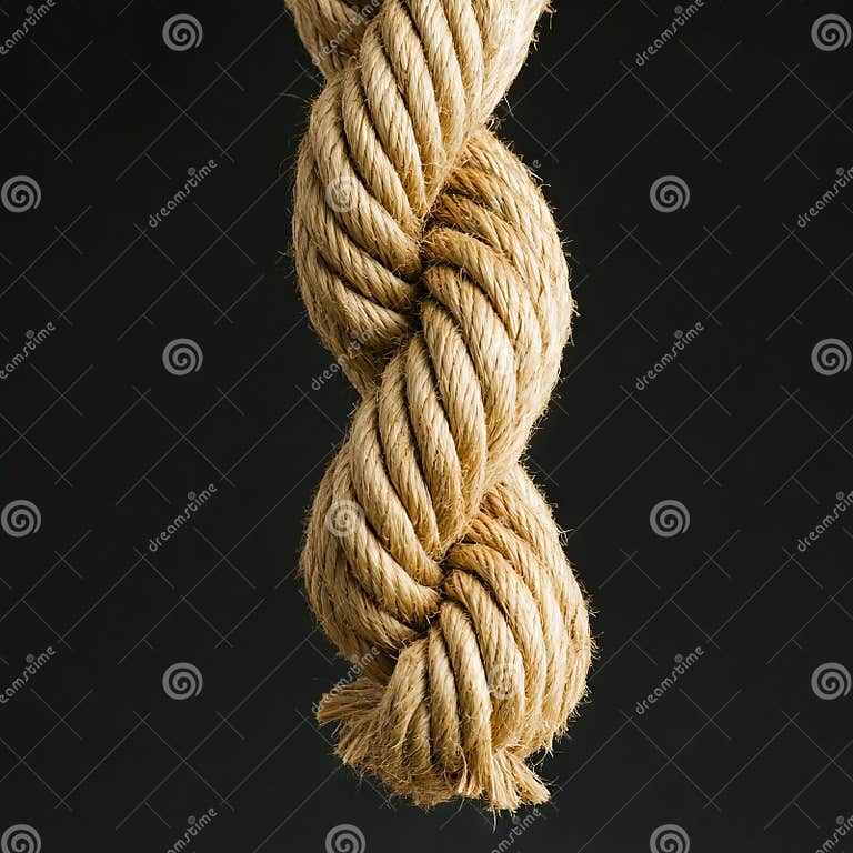 A Close Up of a Rope on a Black Background Stock Image - Image of point ...