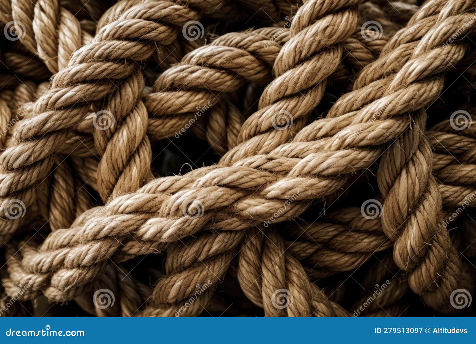 Close-up of Rope with Intricate Knots and Braids Stock Image - Image of ...