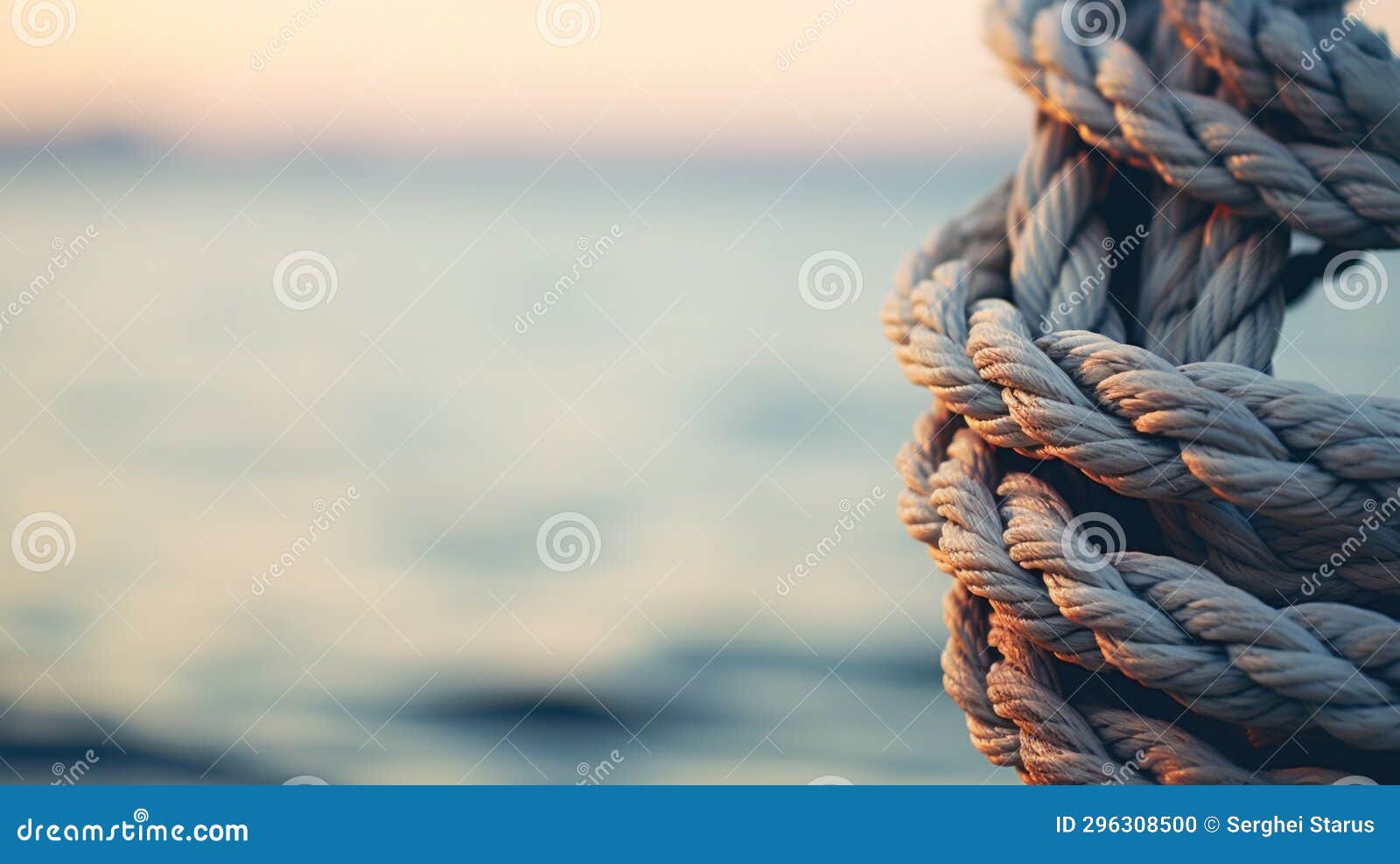 Close Up of a Rope on the Ocean, AI Stock Photo - Image of vessel ...