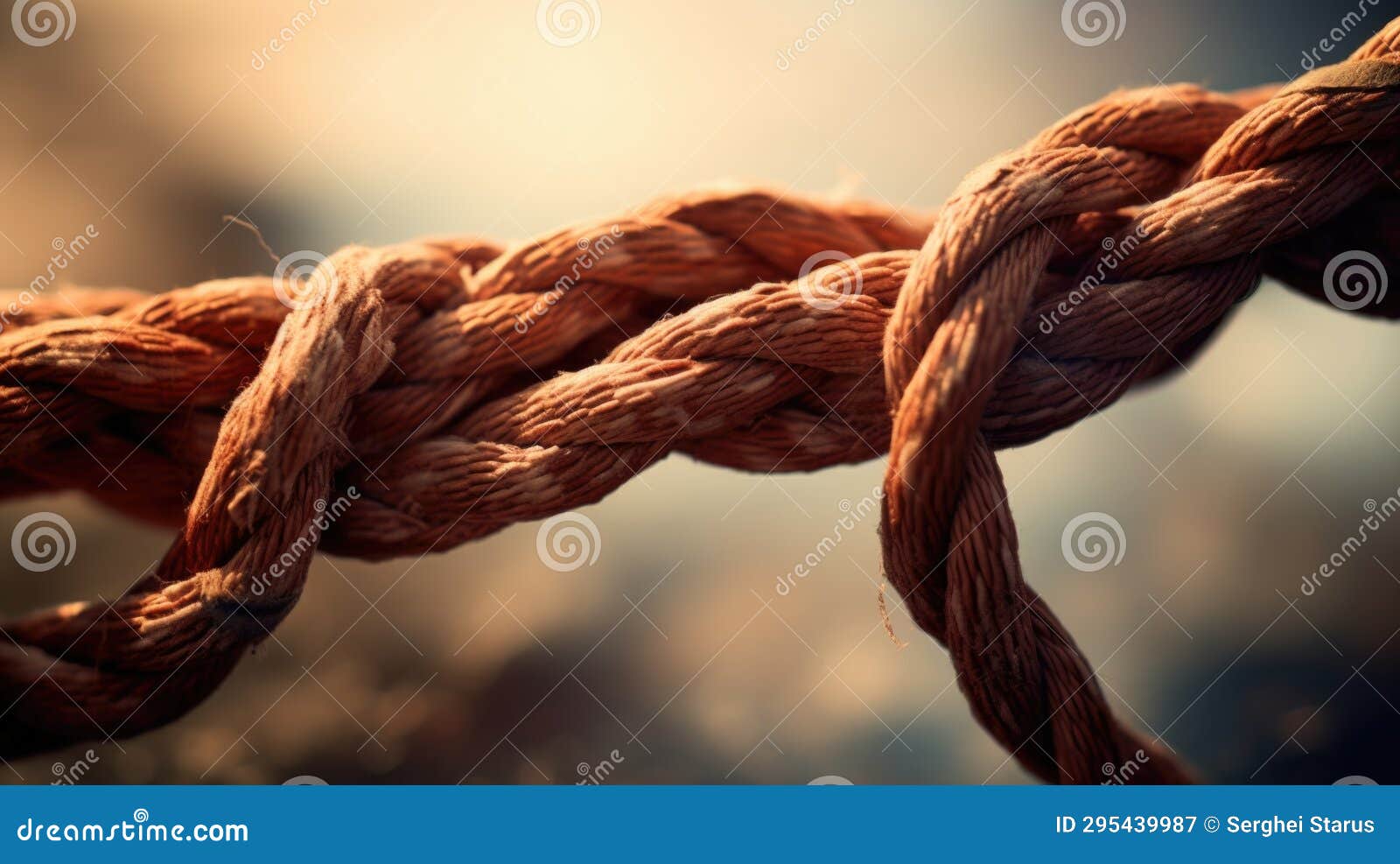 A Close Up of a Rope Tied To a Tree, AI Stock Illustration ...
