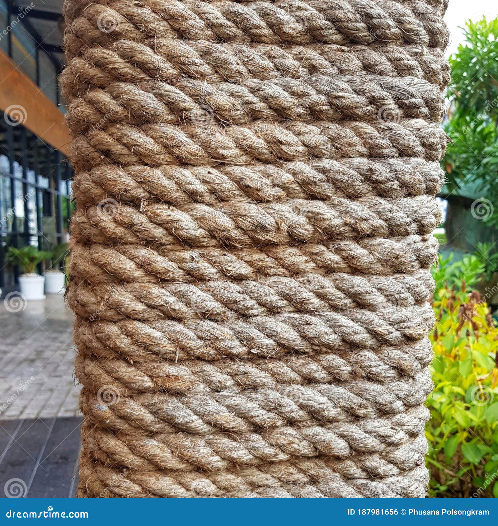 Close Up of Rope Wrapped Around Pole Stock Photo - Image of decoration ...