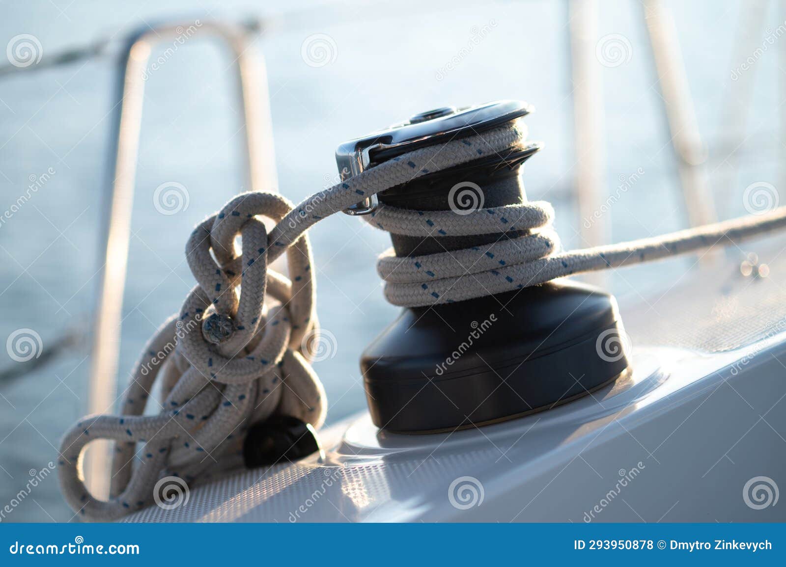 Close Up of a Rope on a Yacht Deck Stock Photo - Image of sailing ...
