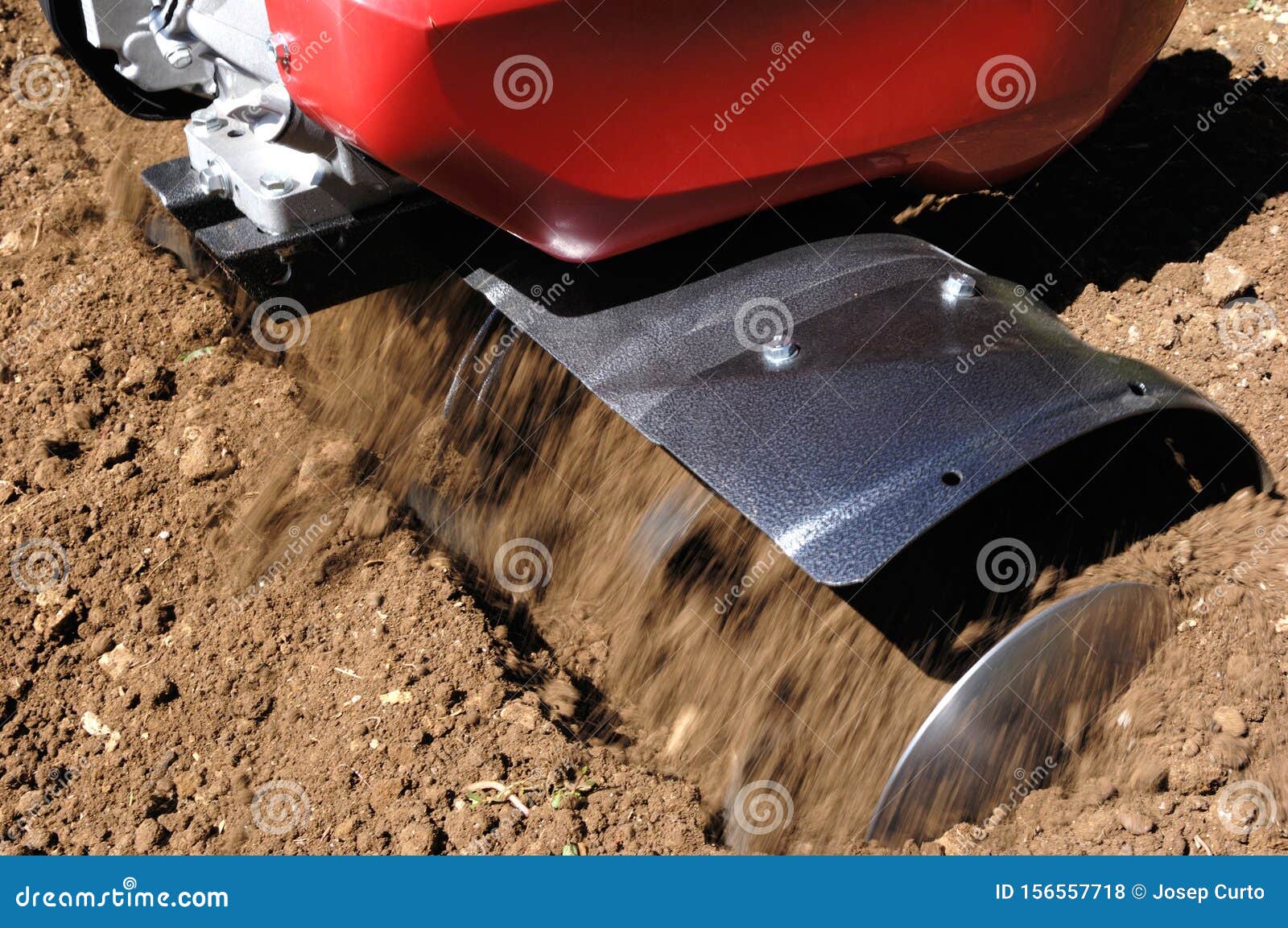 Close Up Rotovator Working in a Field Stock Photo - Image of grass ...