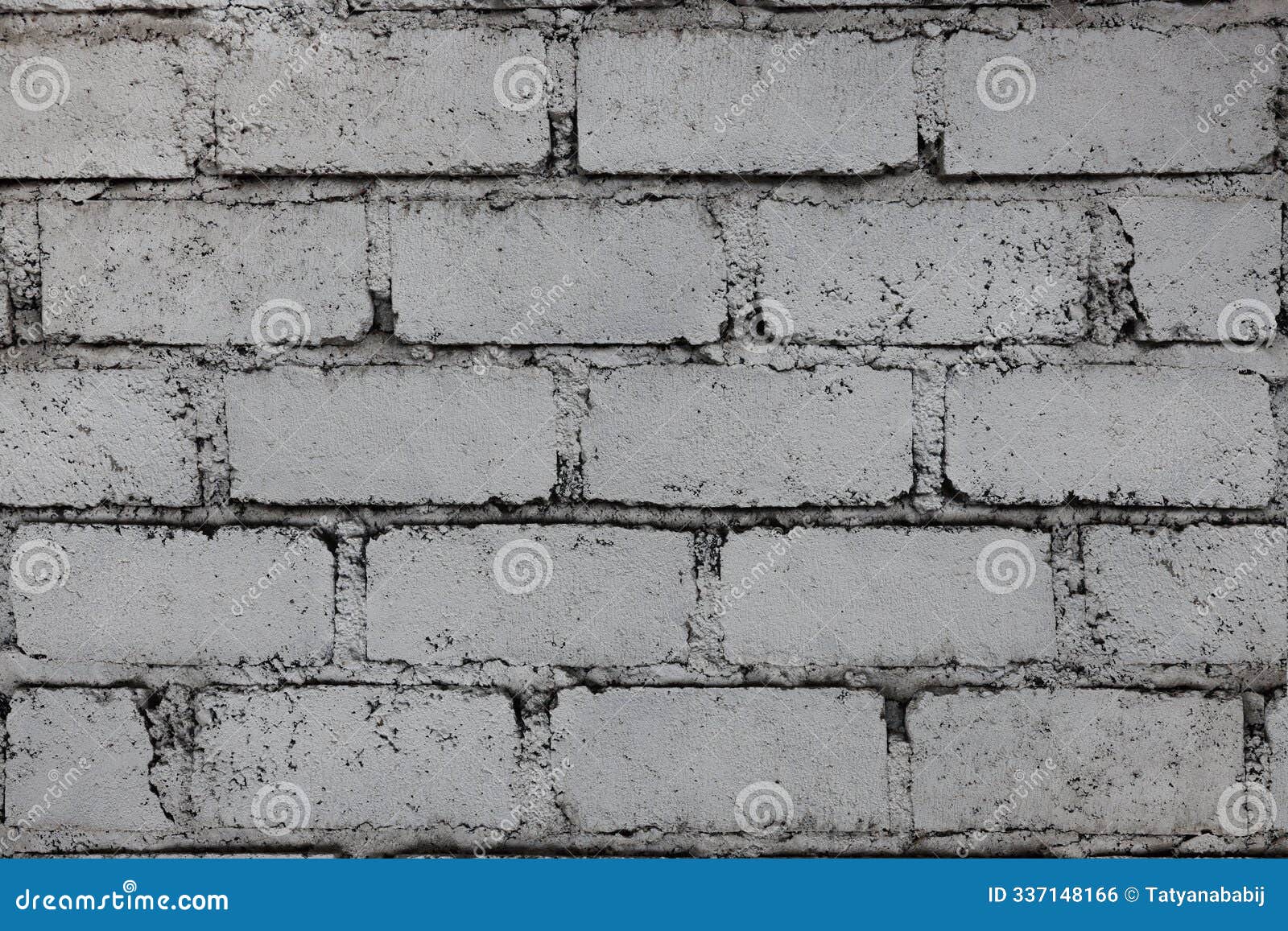 Close-up of Rough Light Grey Brick Wall Background for Design. Grunge ...