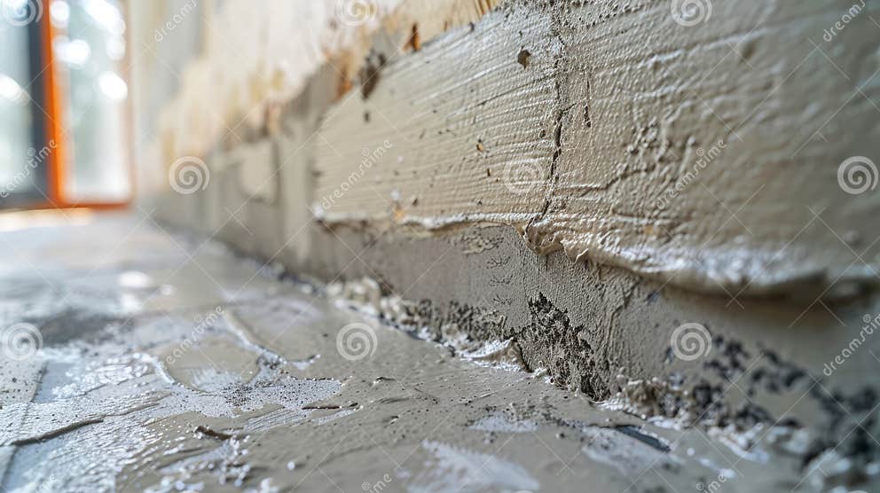 Close-up of a Rough Plastered Wall, Construction in Progress. Stock ...