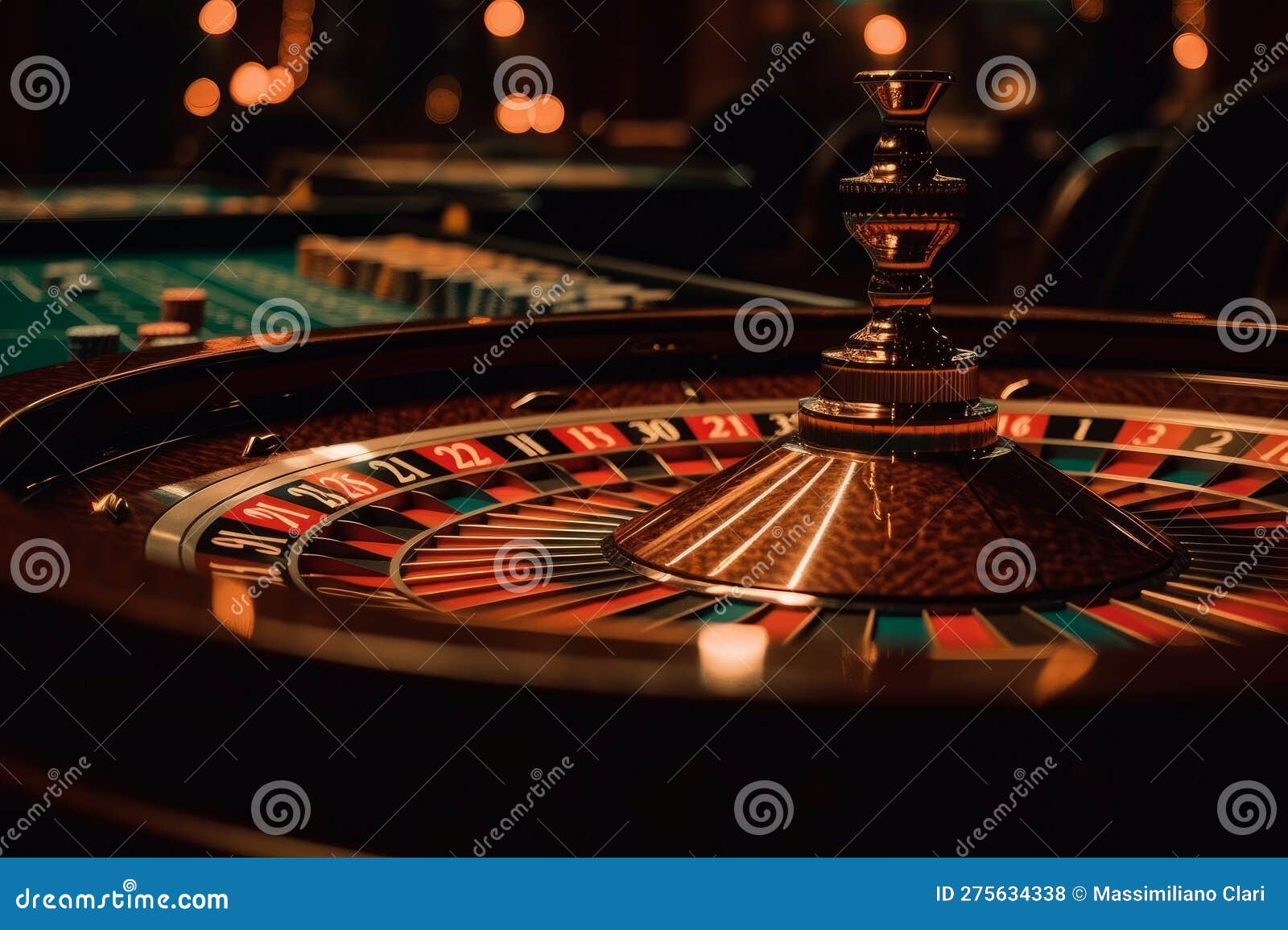 Close Up of Roulette Wheel Spinning. Generative Ai Stock Illustration ...