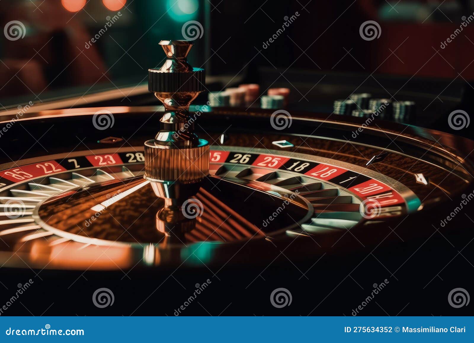 Close Up of Roulette Wheel Spinning. Generative Ai Stock Illustration ...