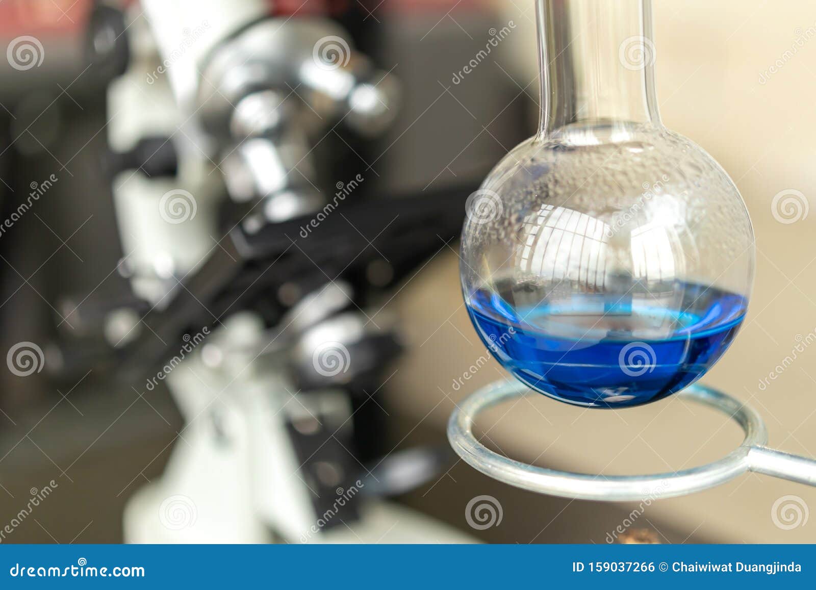 Round Bottom Flask With Glass Droper For Advance Chemical Synthesis In ...