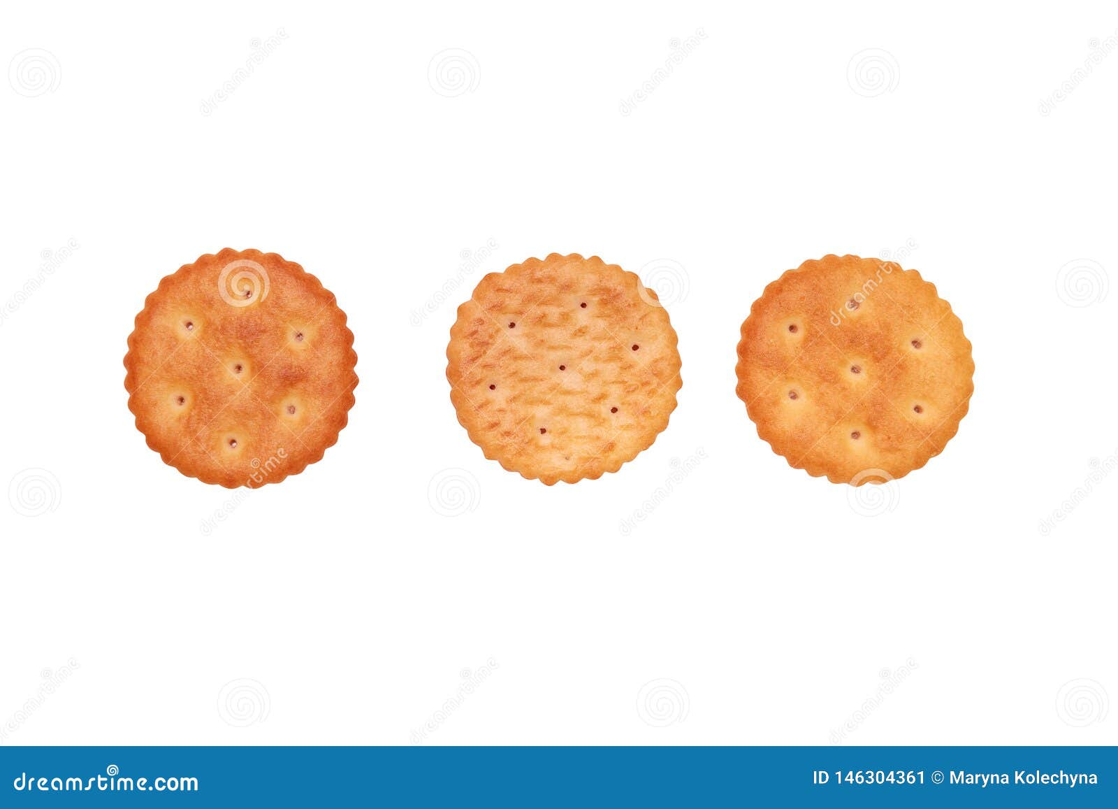 Close Up of Round Crackers on White Background Stock Image - Image of ...