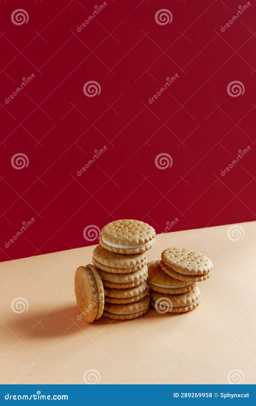Close-up Round Crispy Biscuits with a Layer Stock Photo - Image of ...