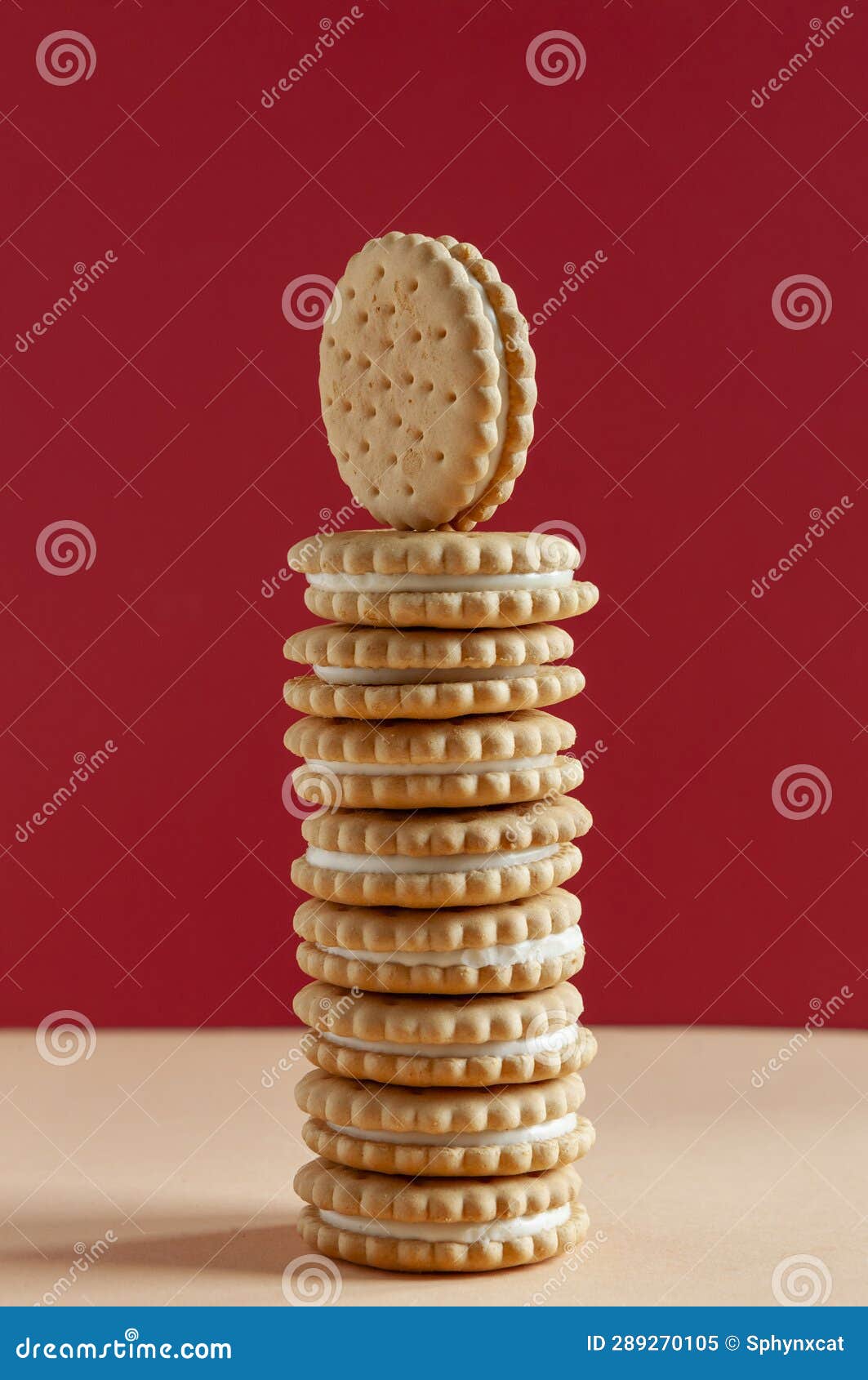Close-up Round Crispy Biscuits with a Layer Stock Image - Image of cozy ...