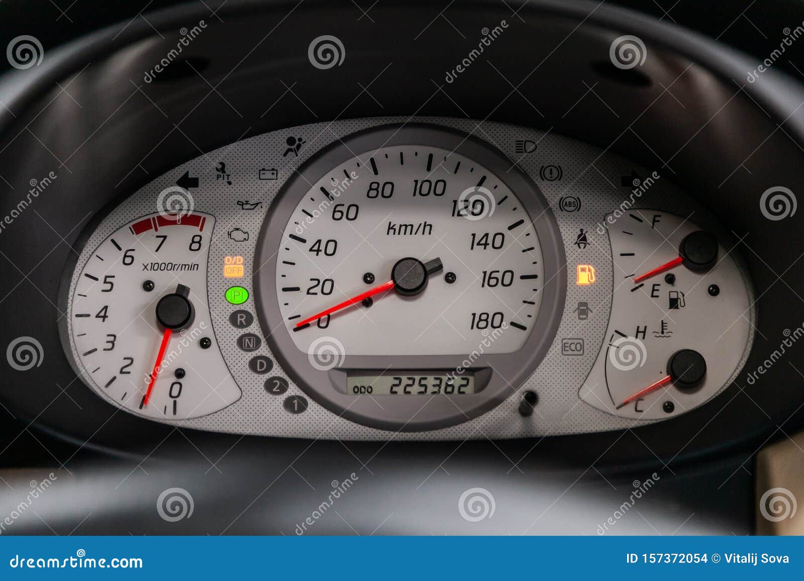 Modern car interior stock photo. Image of control, meter - 157372054