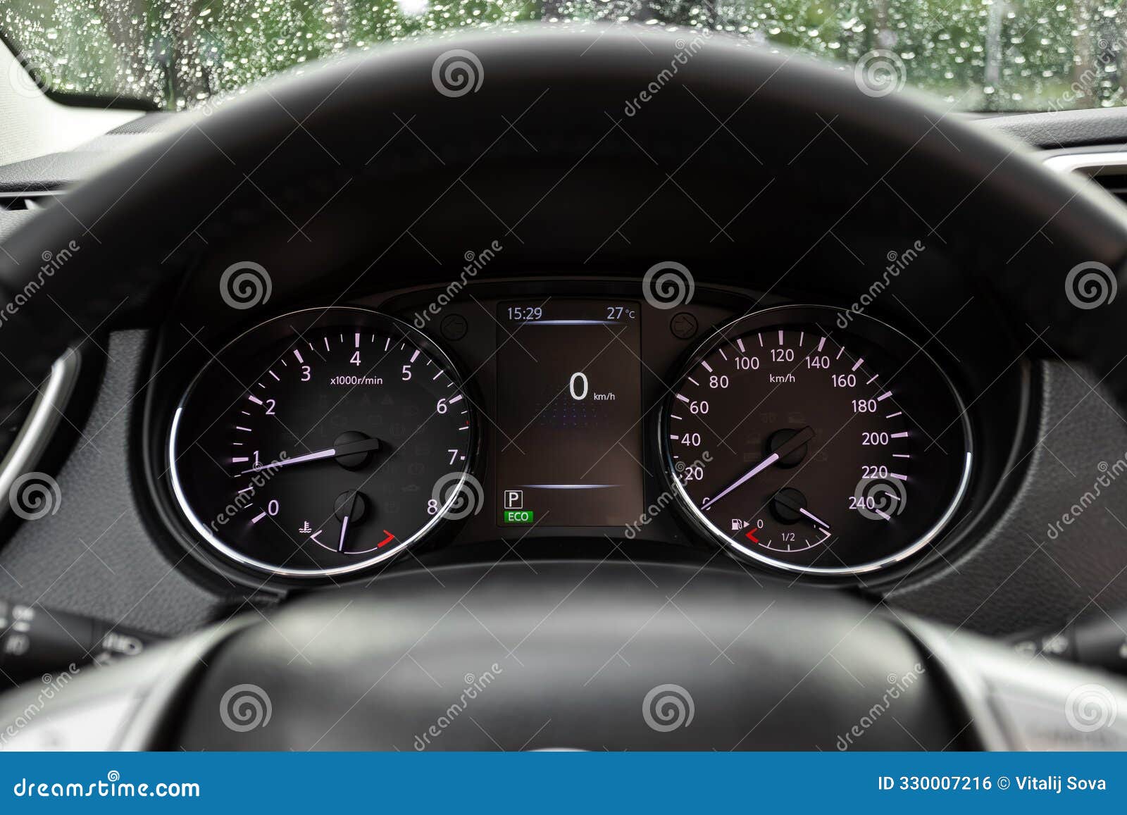 Close-up of Round Dashboard Stock Photo - Image of detail, measurement ...