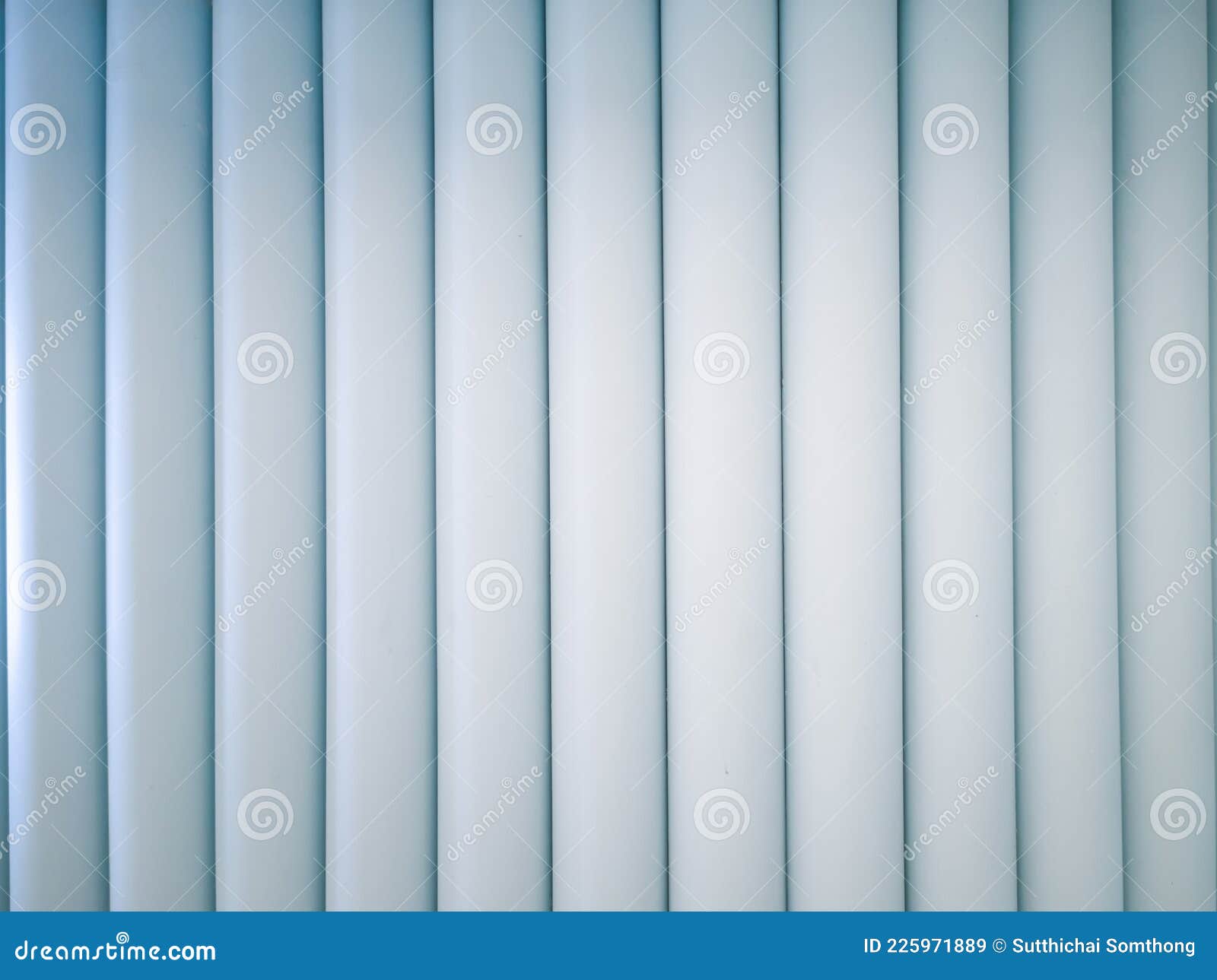 Close-up, Round Pillar, Smooth Surface, Light Blue, Arranged in a Row ...