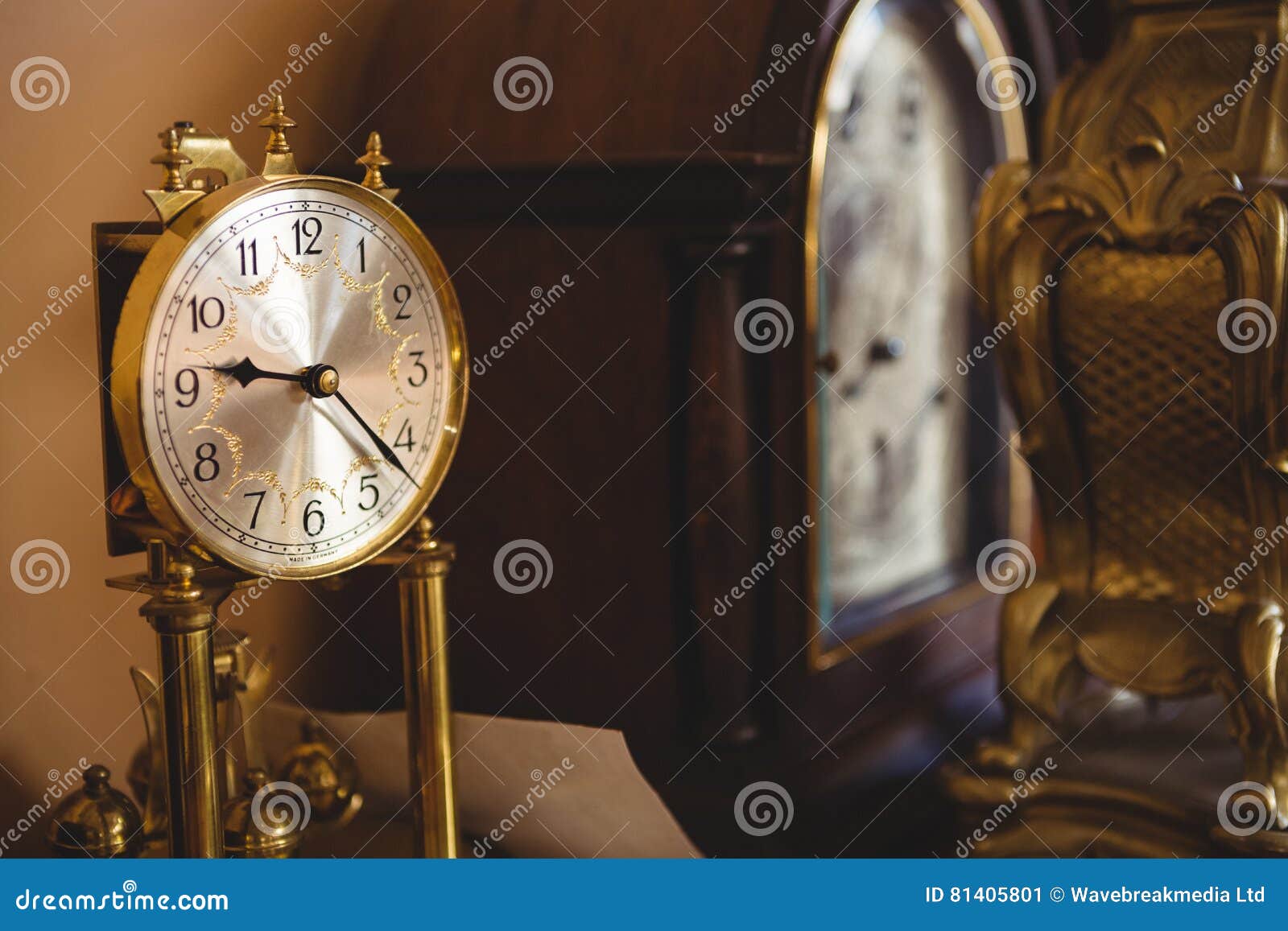 Close-up of Round Watch on Table Stock Image - Image of horology, shiny ...