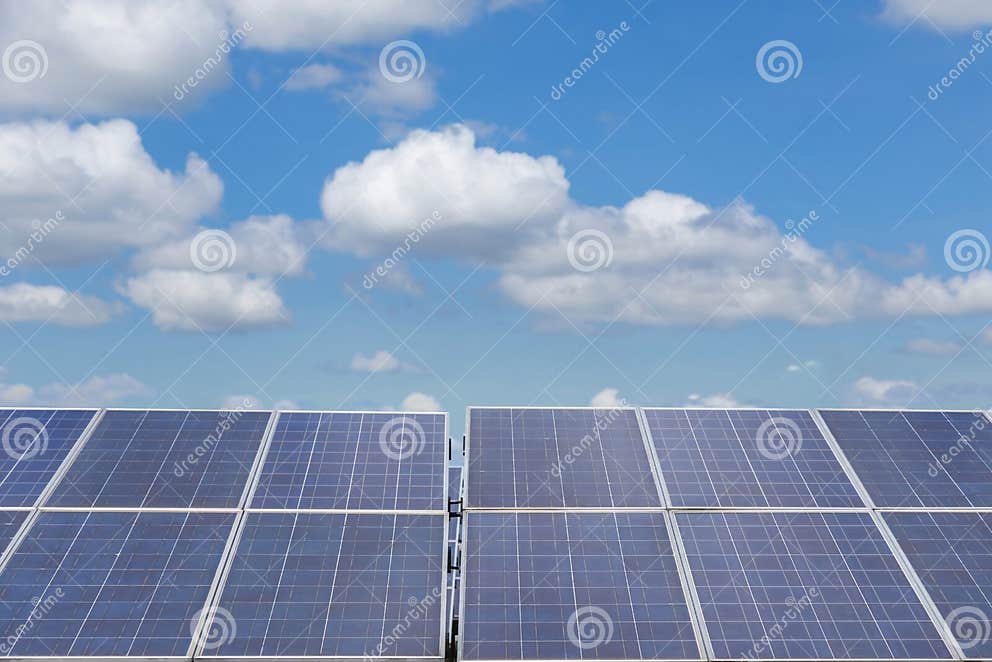 Close Up Rows Array of Polycrystalline Silicon Solar Cells or ...