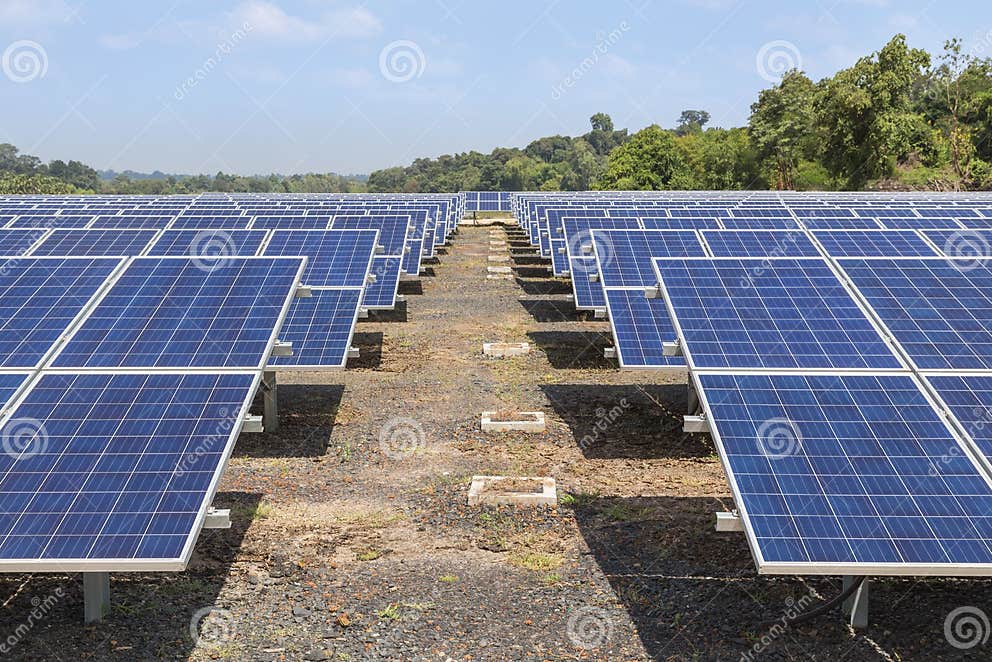 Close Up Rows Array of Polycrystalline Silicon Solar Cells or ...