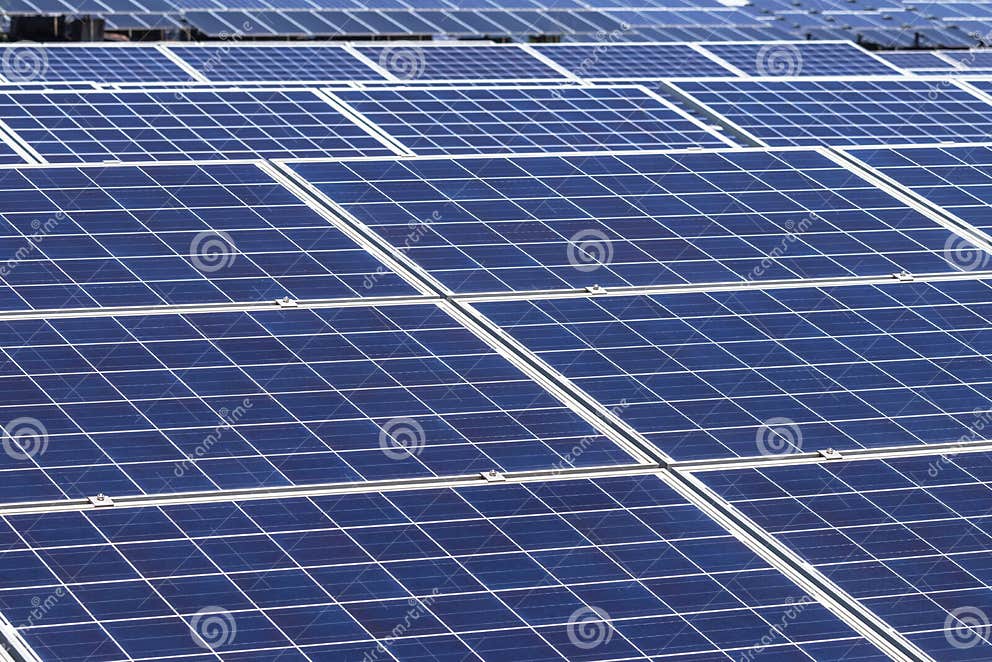 Close Up Rows Array of Polycrystalline Silicon Solar Cells or ...