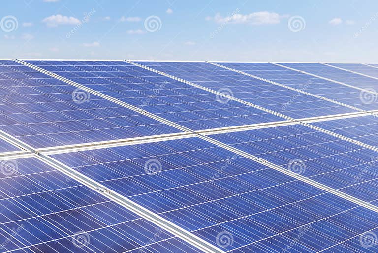 Close Up Rows Array of Polycrystalline Silicon Solar Cells or ...
