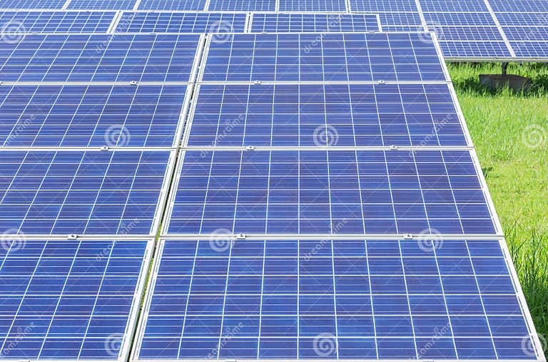 Close Up Rows Array of Solar Cells or Photovoltaics in Solar Power ...