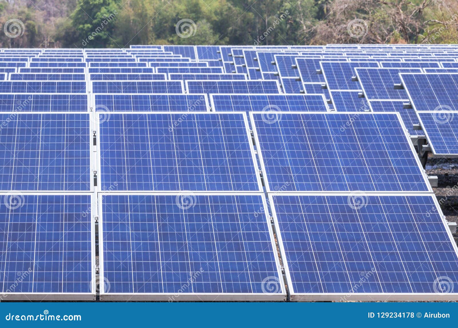 Close Up Rows Array of Solar Cells or Photovoltaics in Solar Power ...