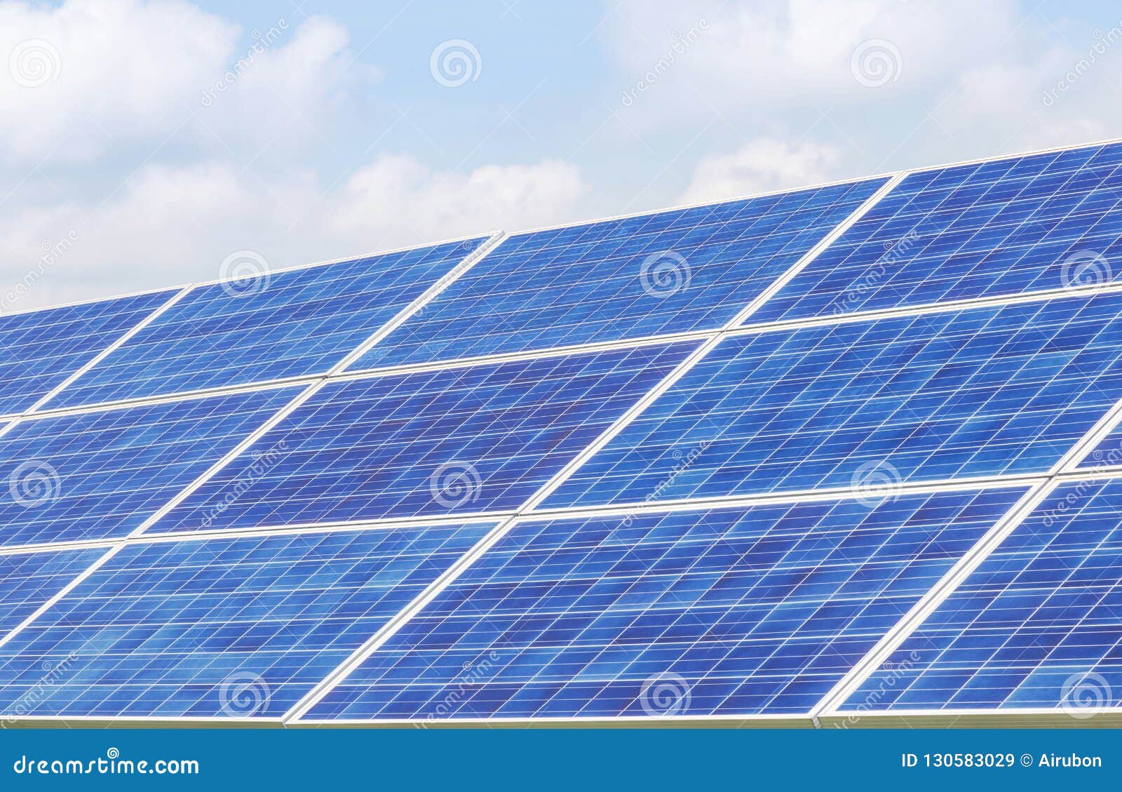 Close Up Rows Array of Solar Cells or Photovoltaics in Solar Power ...