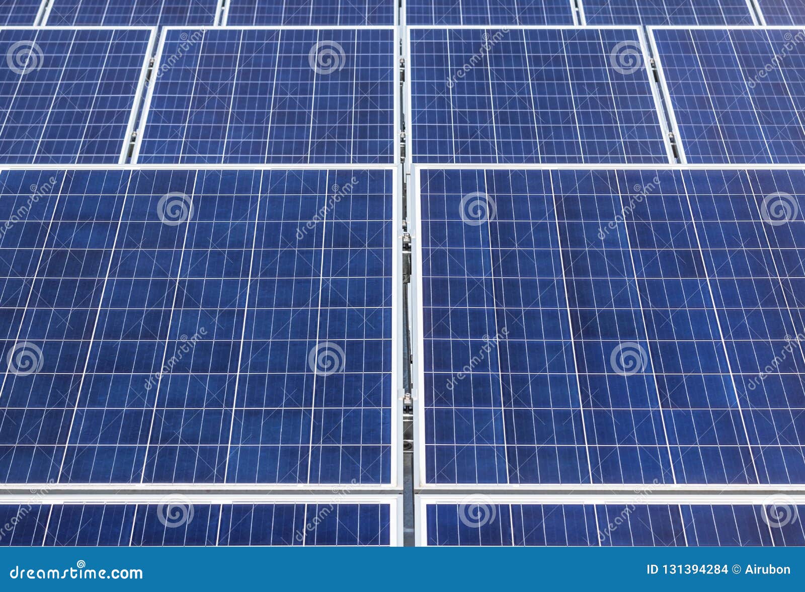 Close Up Rows Array of Solar Cells or Photovoltaics in Solar Power ...