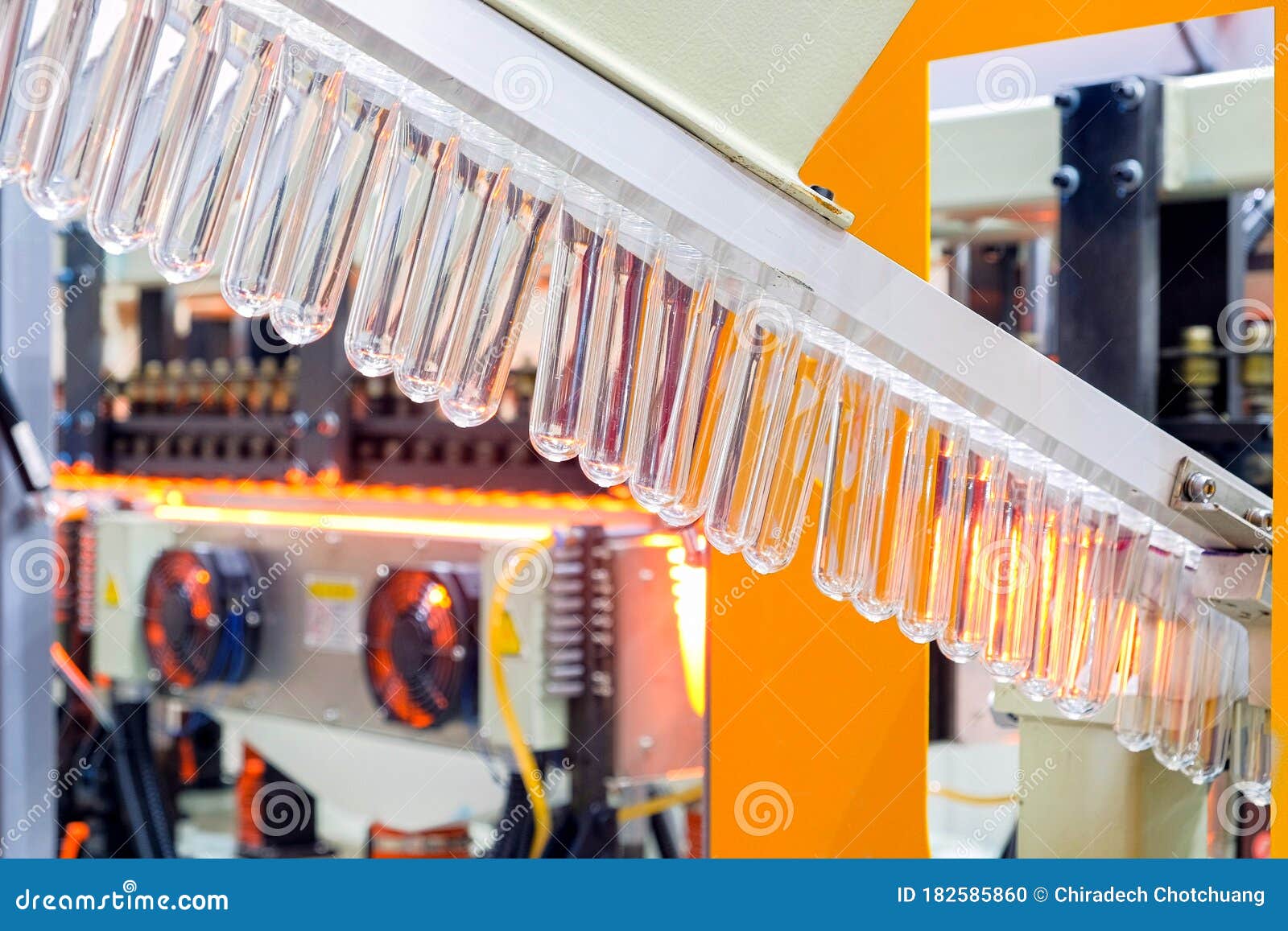 Clear Plastic Materia on Machinery To Make Aplastic Bottle Stock Photo ...