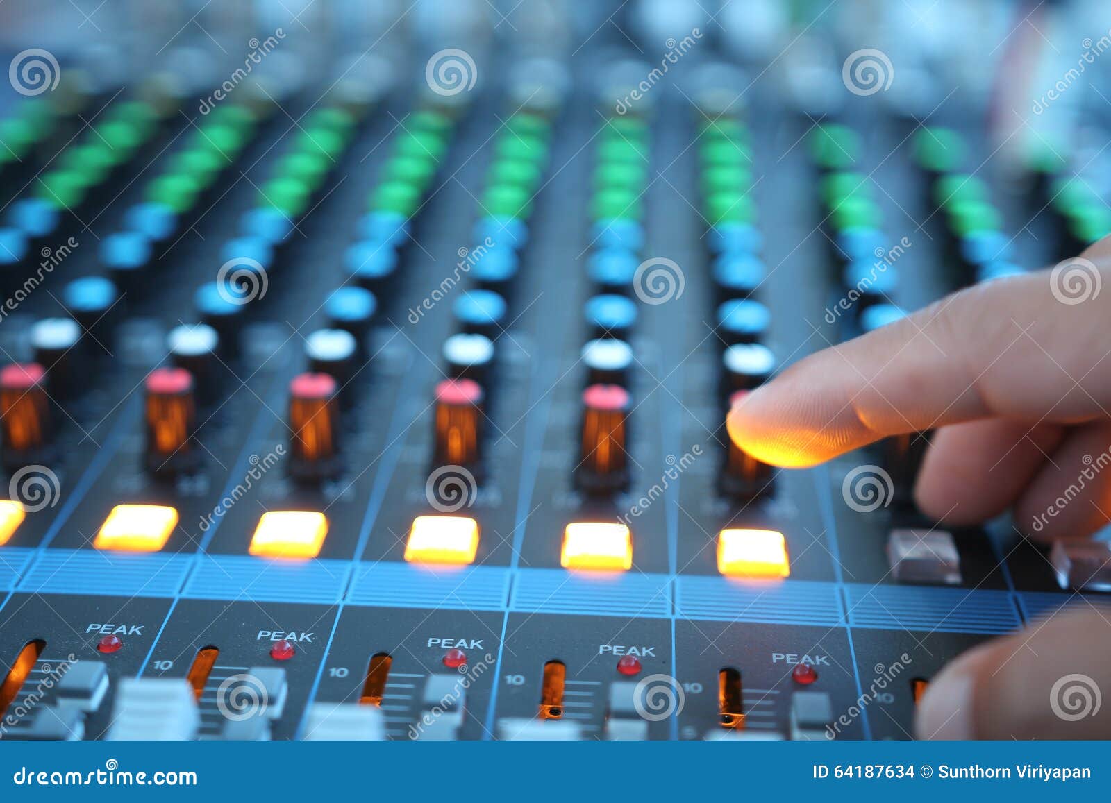 Close Up of the Rows of Knobs and Sliders on an Analogue Mixing Stock ...