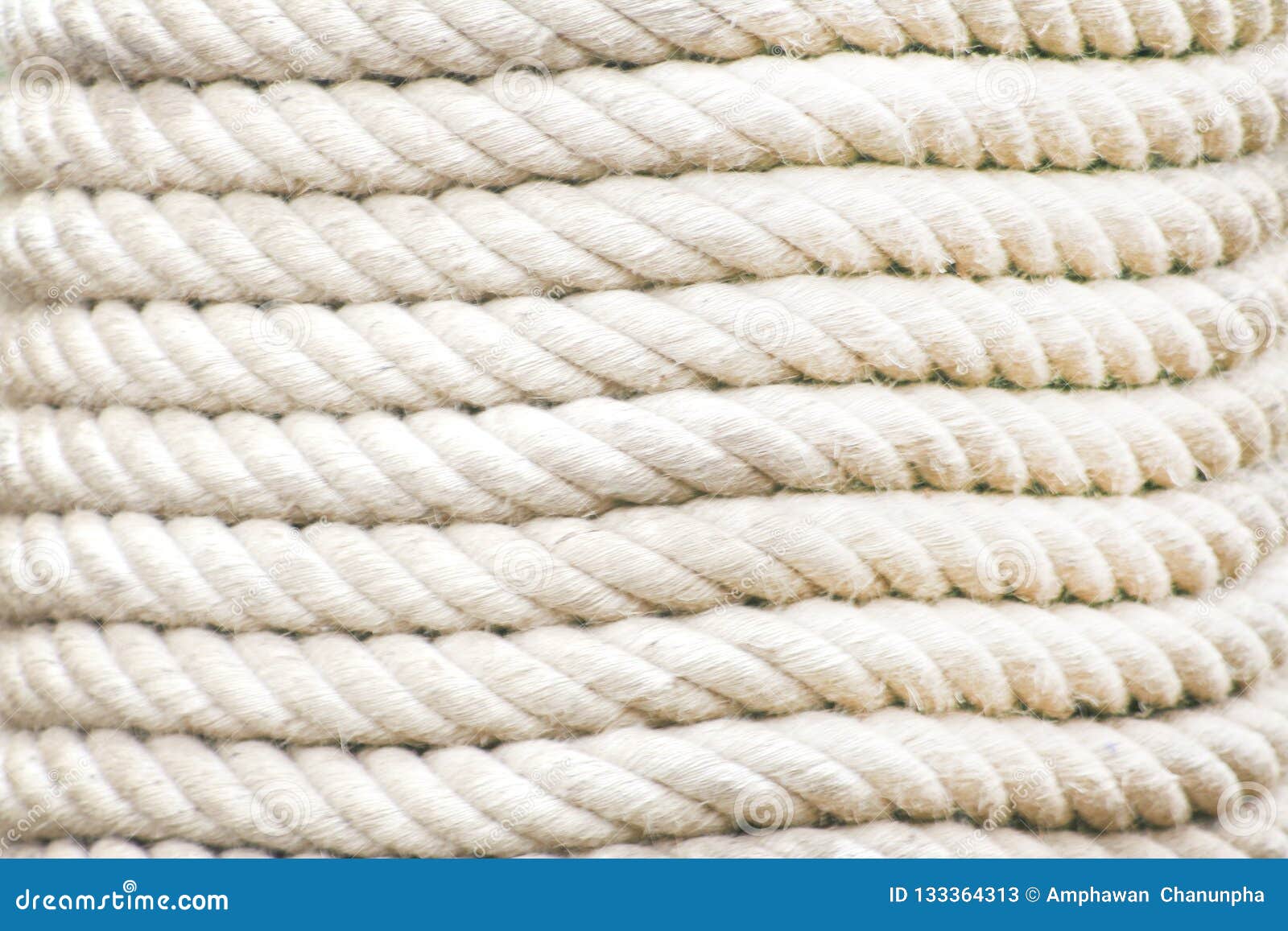 Close Up Rows of Rope Stacking in Horizontal Pattern,Texture White ...