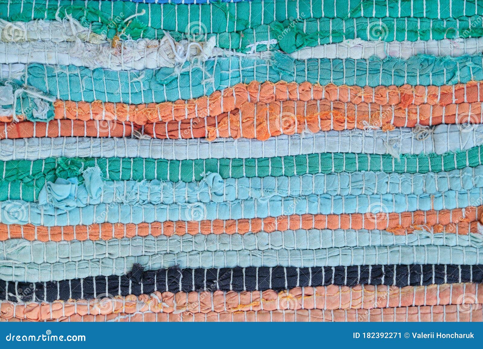 Close-up of Rug Woven from Colored Threads Stock Image - Image of ...