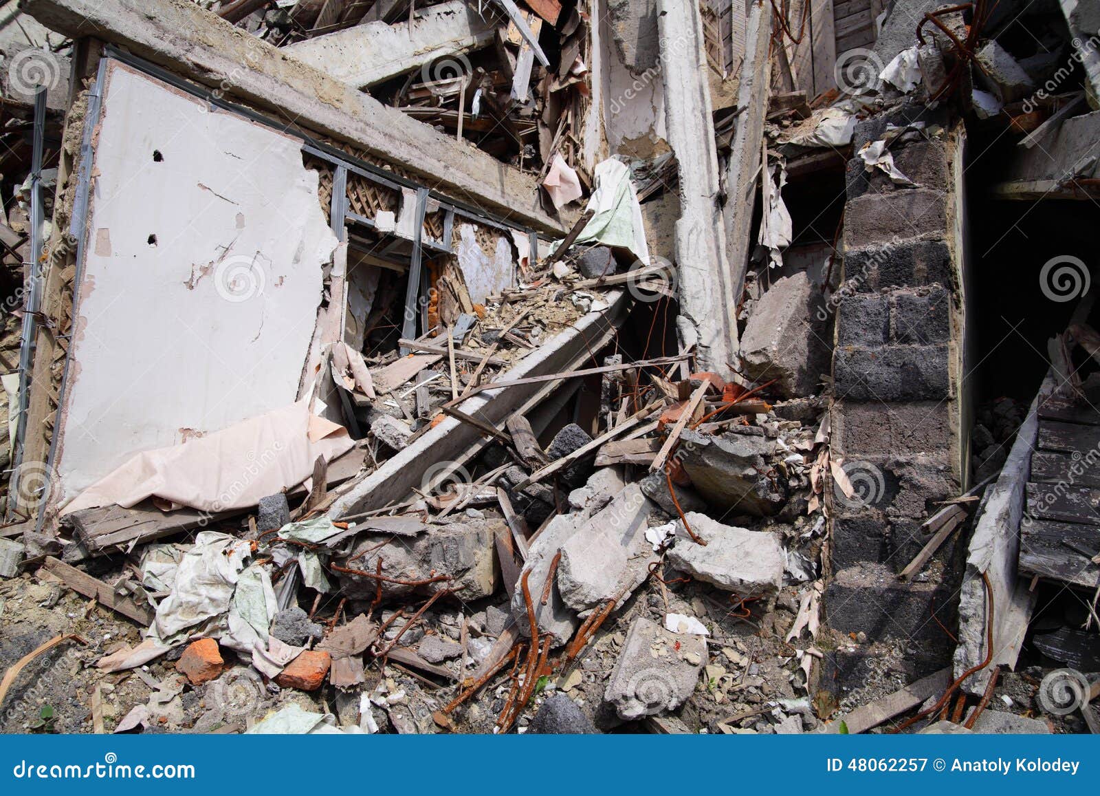 Close up of ruins. stock image. Image of demolition, cement - 48062257
