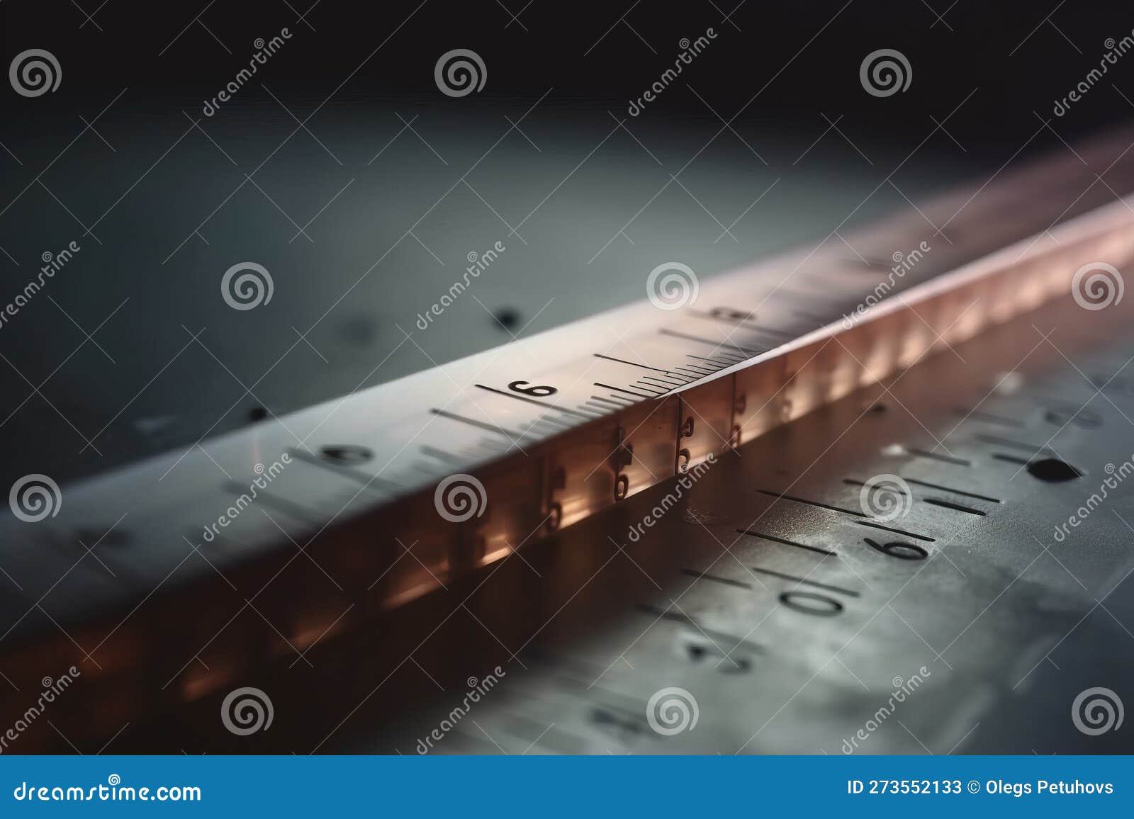 A Close Up of a Ruler on a Table with a Black Background Stock ...