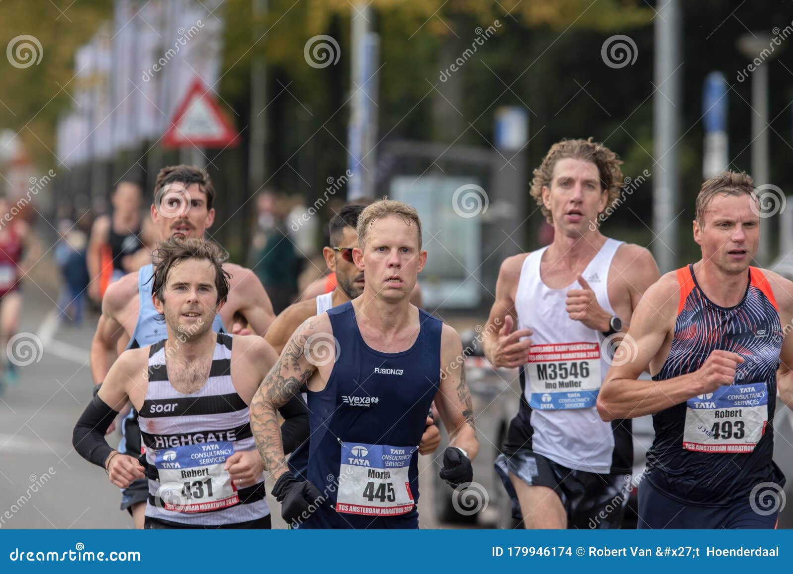 Close Up of Runners at the Amsterdam Marathon the Netherlands 2019 ...