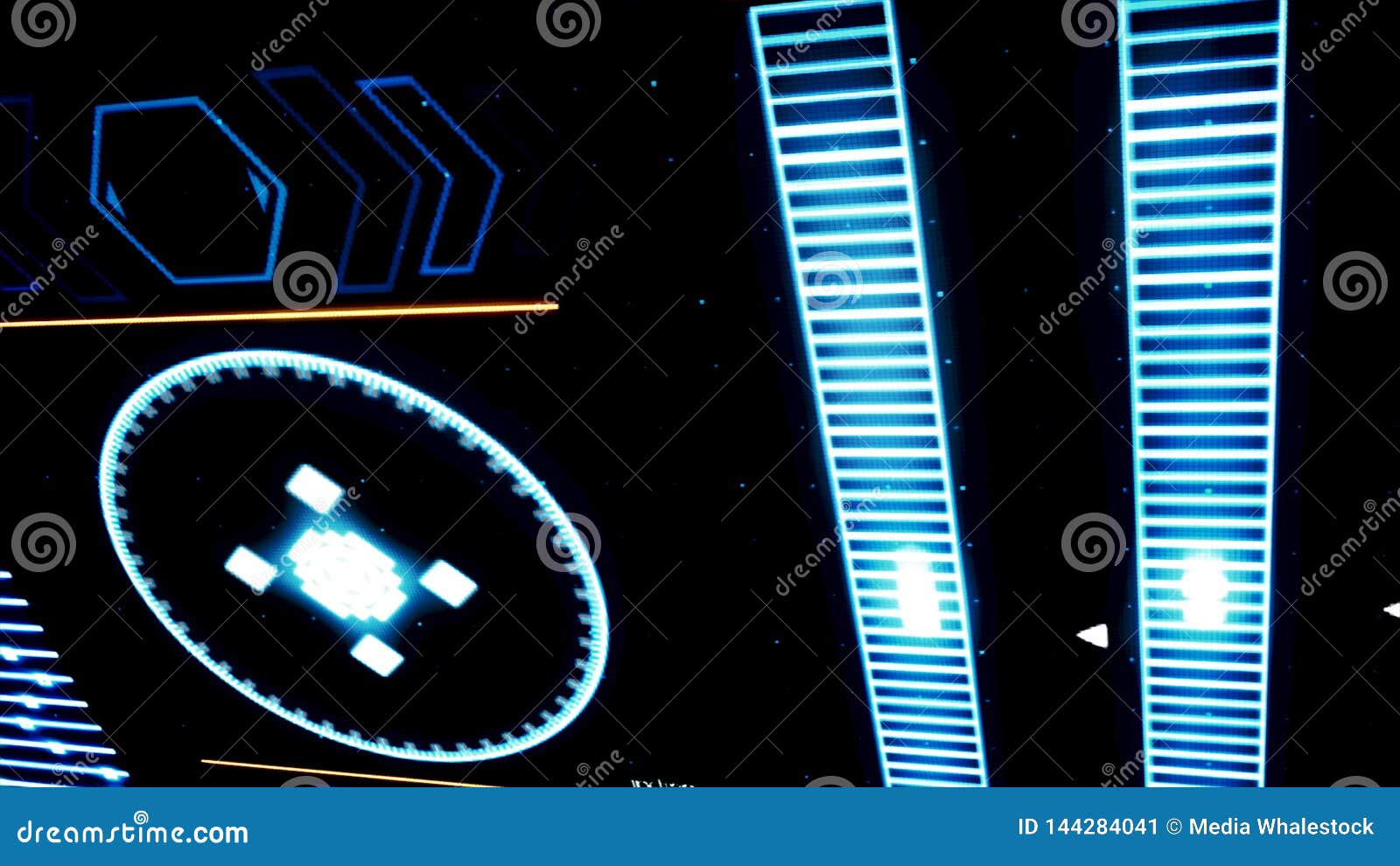 Close Up for Running Computer Program with Intermittent Signal on Black ...