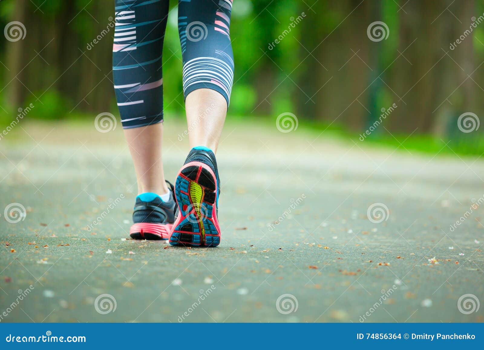 Close Up of Running Shoes on Road. Stock Photo - Image of footwear ...