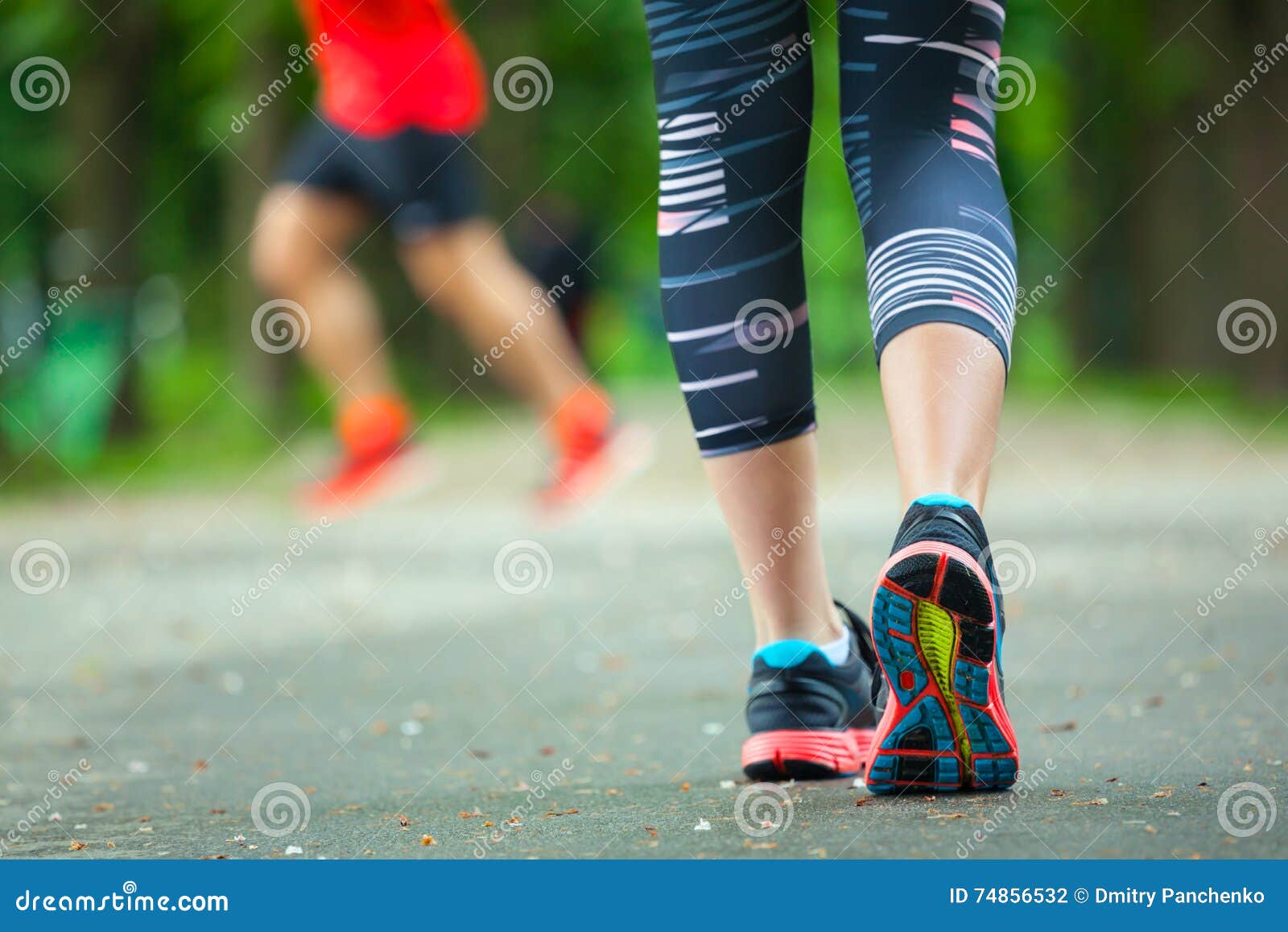 Close Up of Running Shoes on Road. Stock Photo - Image of jogger ...