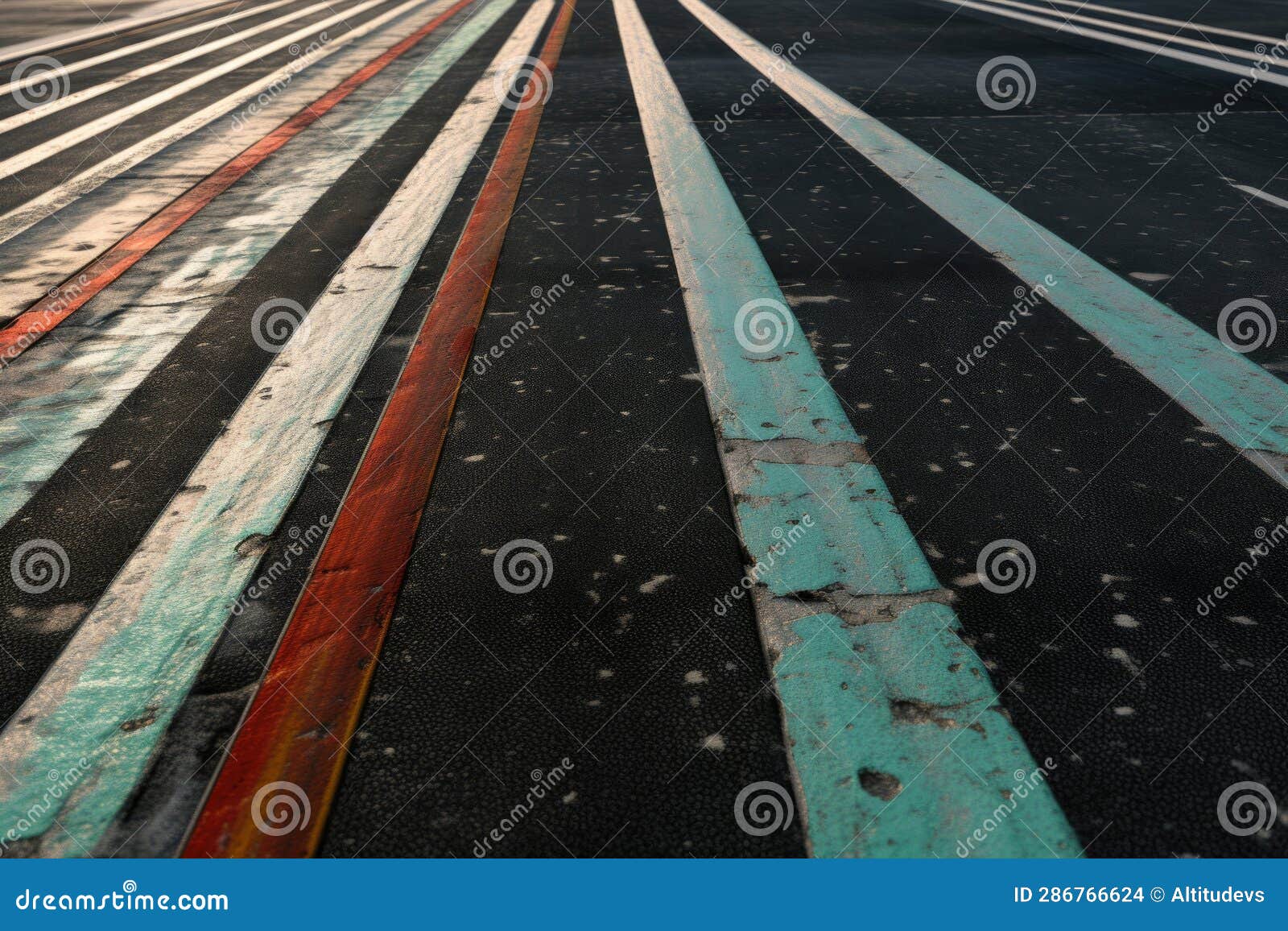 Close-up of Runway Tarmac Texture and Painted Lines Stock Photo - Image ...