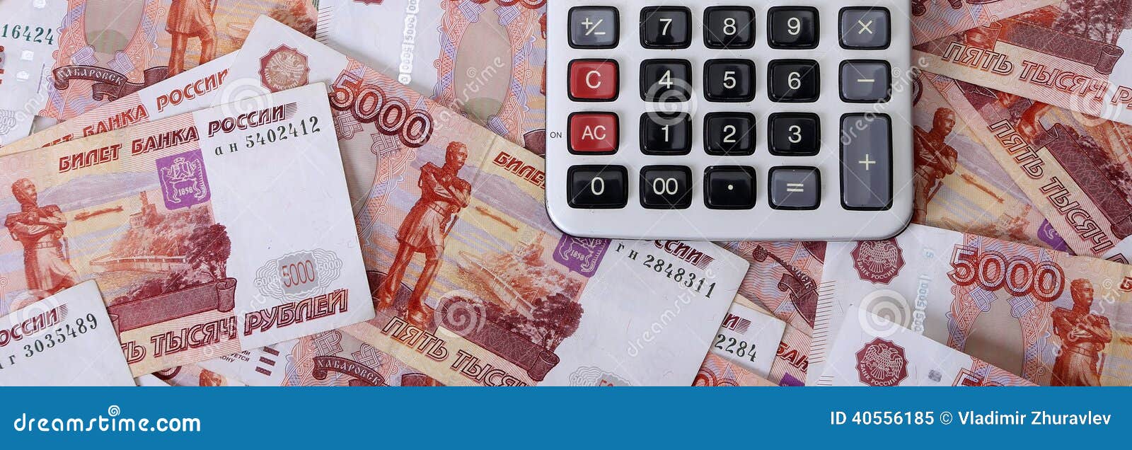 Close-up of Russian Banknotes and Calculator Stock Image - Image of ...