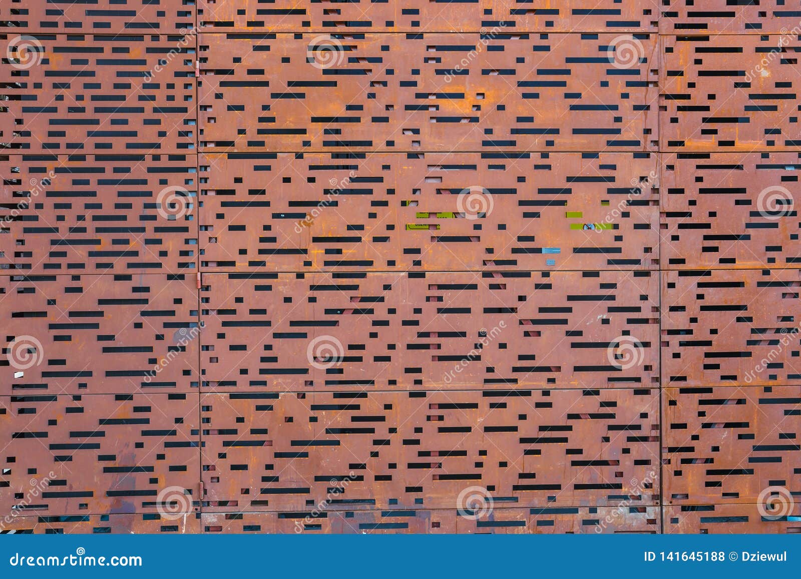 Rust Coloured Facade of a Modern Building Stock Photo - Image of detail ...