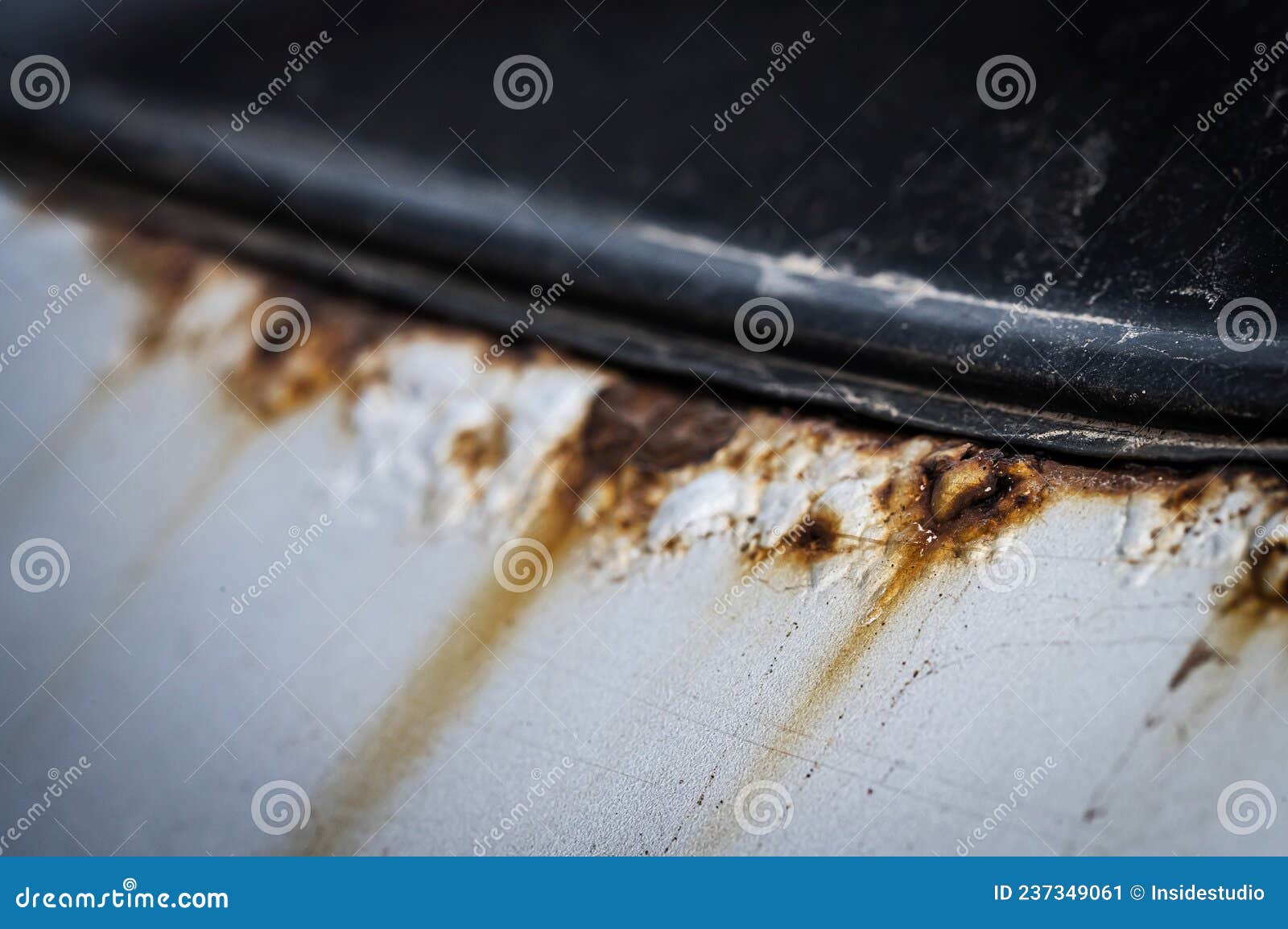 Close-up of Rust on a White Car. Stock Image - Image of bumper, surface ...