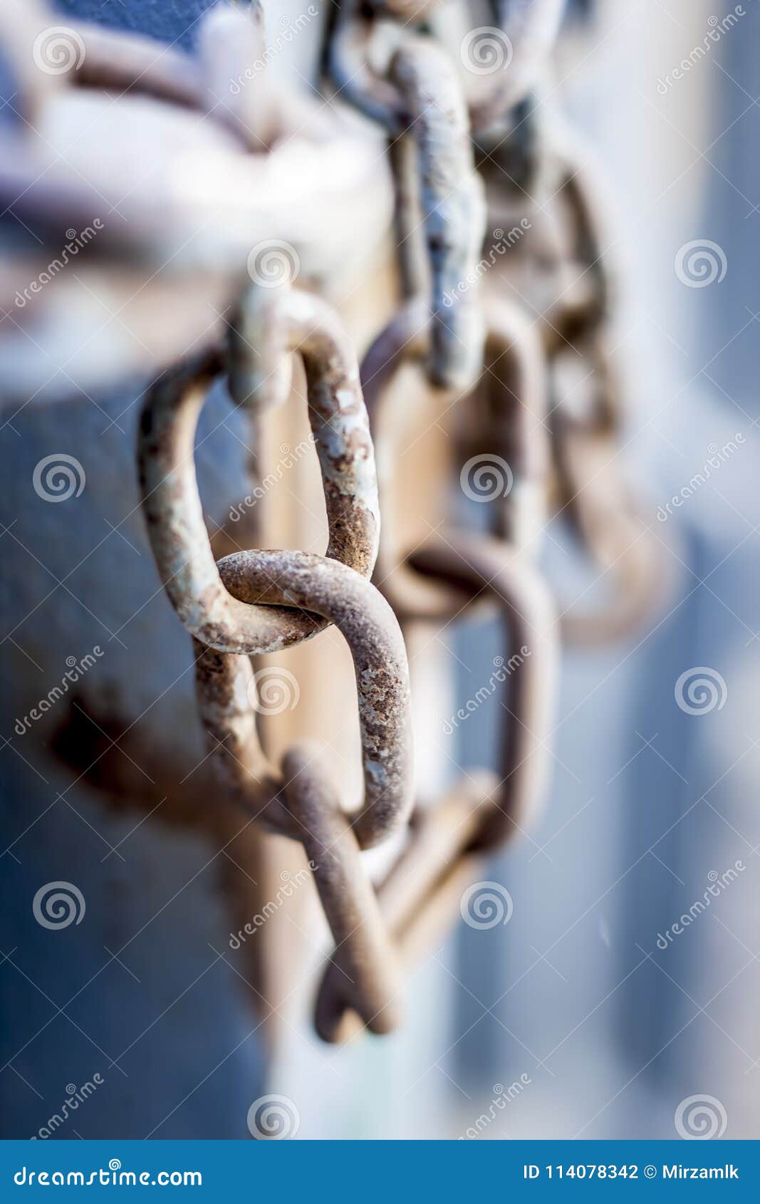 Rusted chain. stock photo. Image of chain, group, circle - 114078342