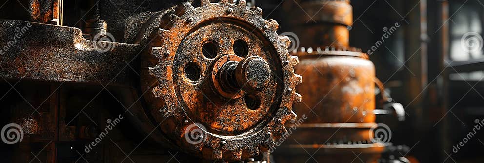 Close-up of a Rusted Gear in a Workshop Stock Illustration ...