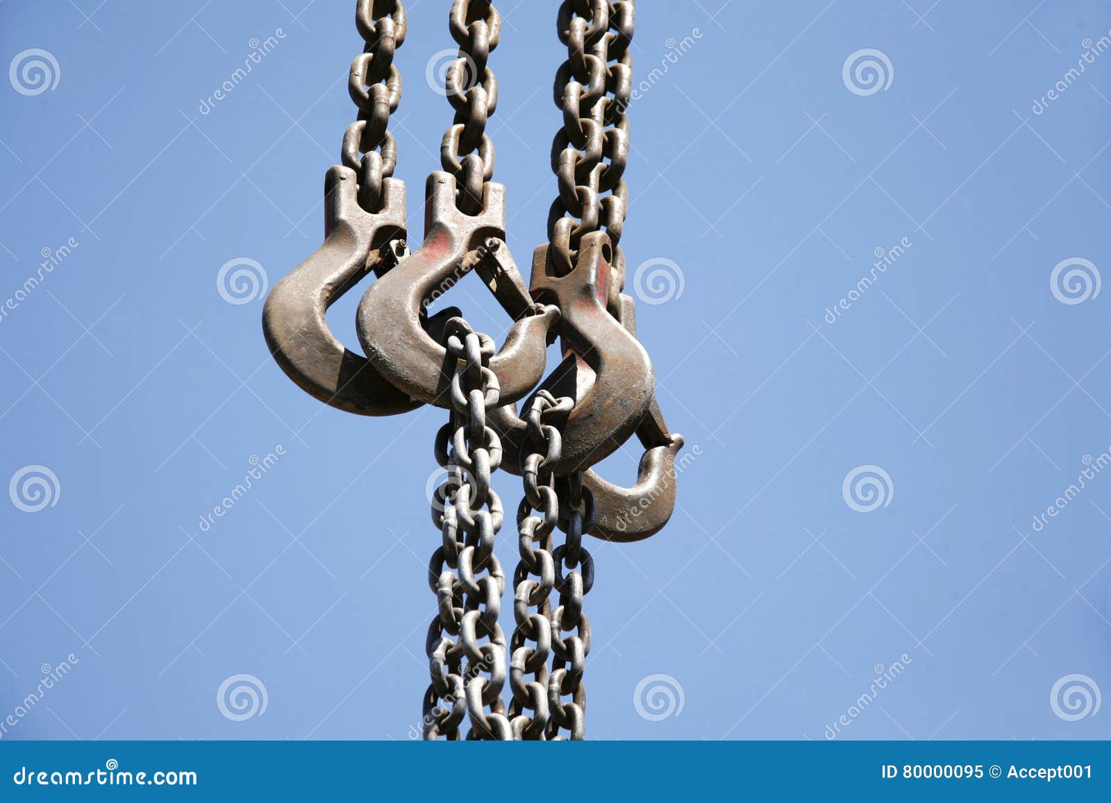 Close Up of Rusted Hanging Chain and Blue Sky Stock Image - Image of ...