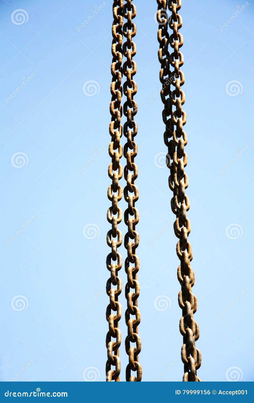 Close Up of Rusted Hanging Chain and Blue Sky Stock Photo - Image of ...