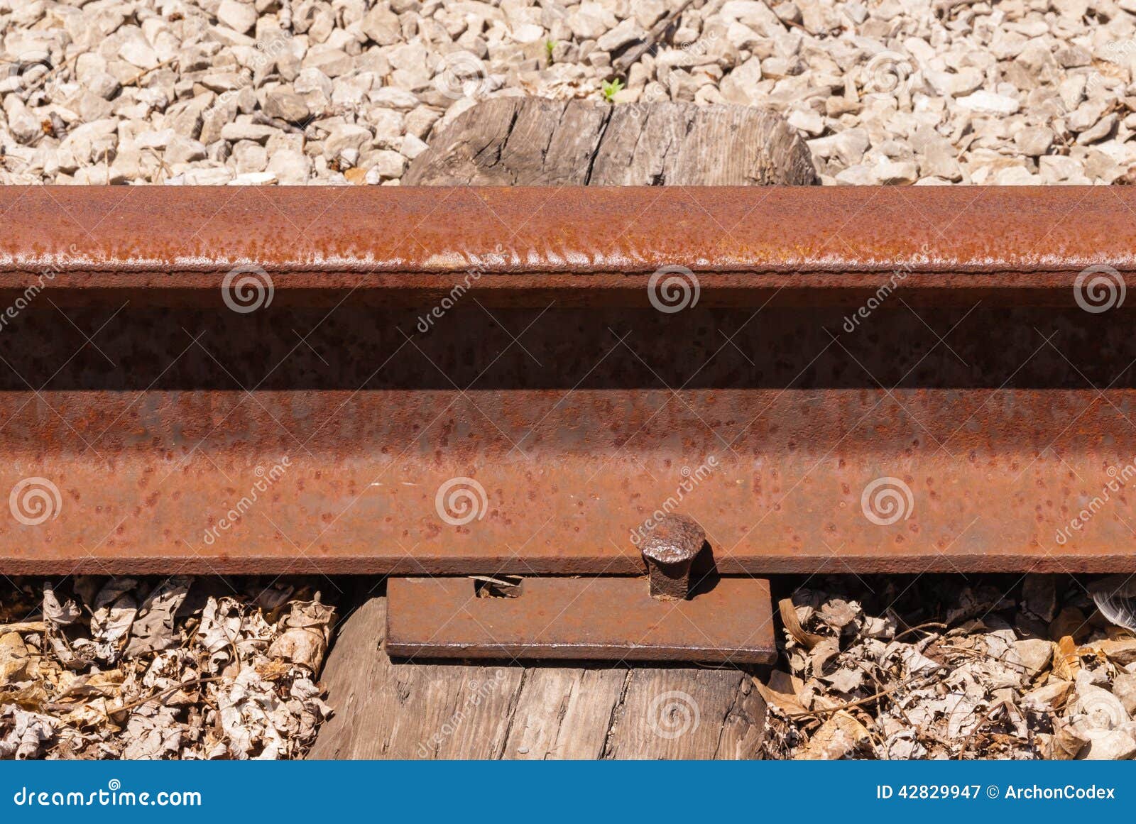 Close-up of Rusted Railway Tie and Bolt. Stock Image - Image of detail ...